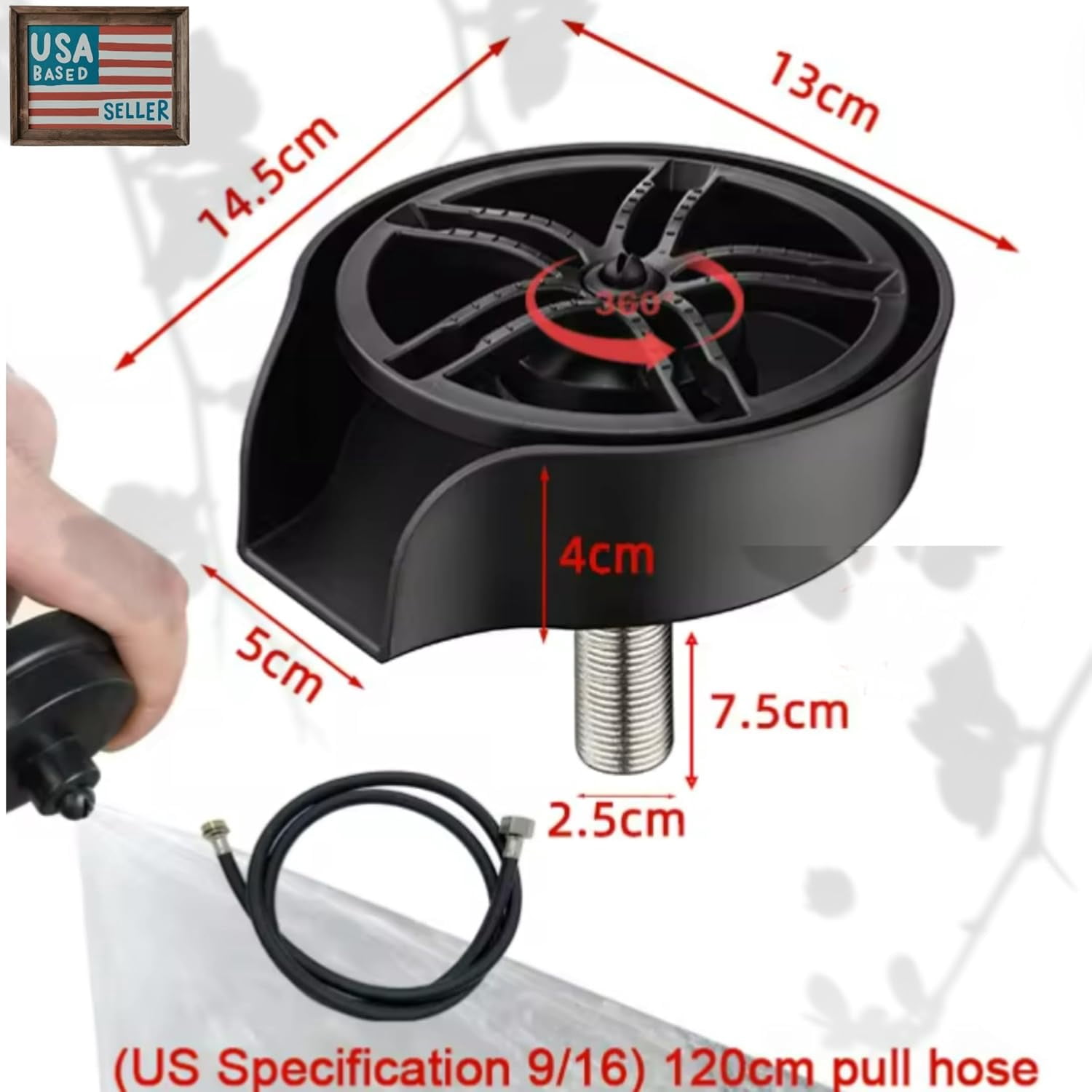 2-in-1 Glass Rinser for Kitchen Sink - Stainless Steel Cup Cleaner ...