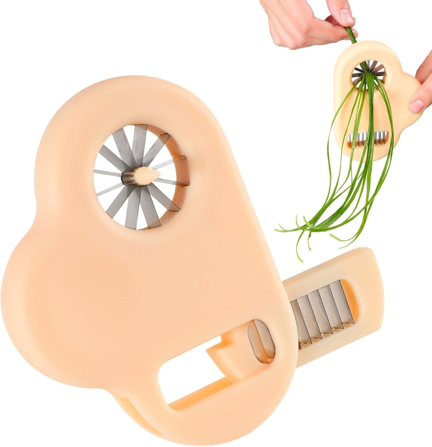 2-in-1 Green Onion Slicer & Green Bean Slicer, Adjustable Stainless ...