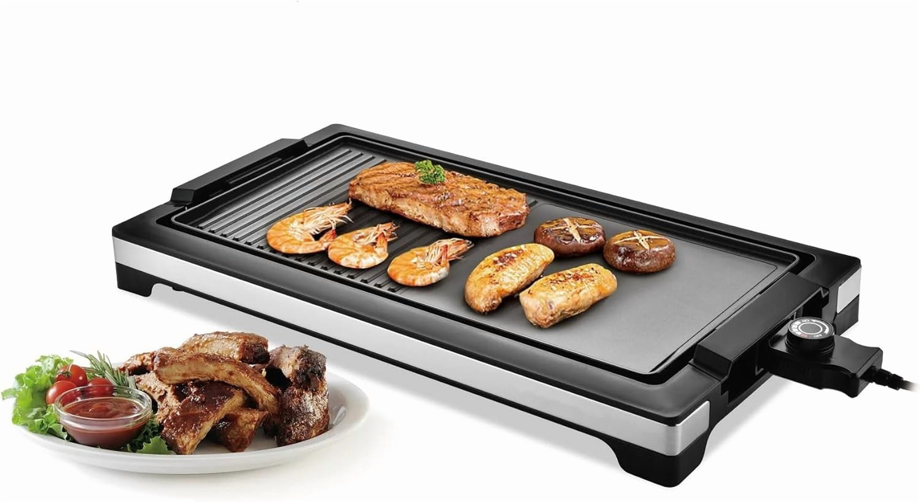 2-in-1 Grill & Griddle 1800W BBQ Grill 5 Levels Adjustable Temperature ...