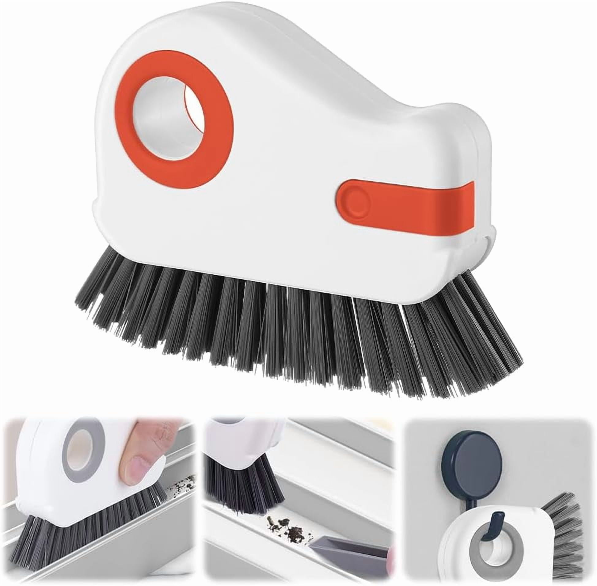2 in 1 Groove Cleaning Brush with Hard Bristles and Scraper, Window ...