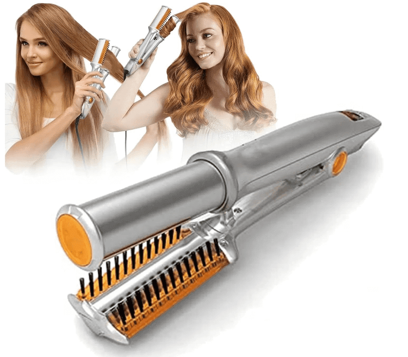 2 in 1 Hair Curler Straighter Rotating Iron for Hair Curling and Straighting, Professional Hot ...