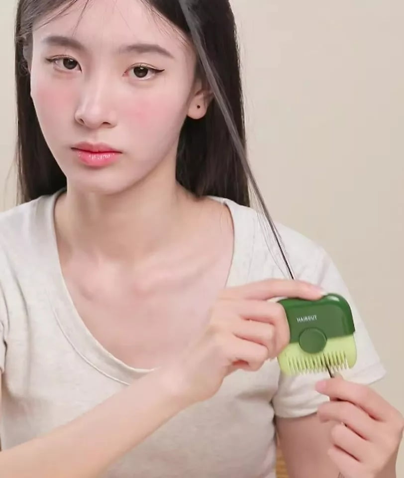 2-in-1 Hair Trimmer & Manual Bangs Trimmer Comb - Double-Sided Razor ...