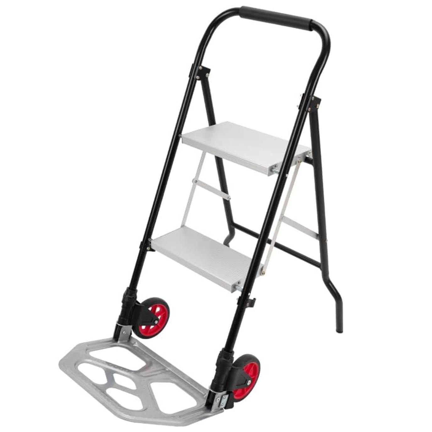 2-in-1 Hand Truck 2-Step Ladder, 200 lbs Load Capacity Folding Hand ...