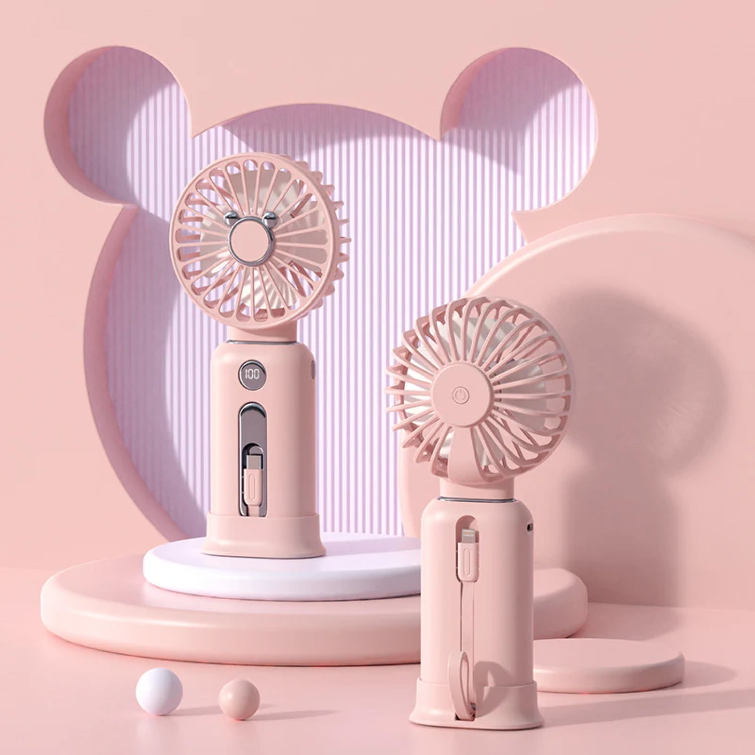 2-in-1 Handheld Fan Fast Charging Power Supply Portable Handheld Small ...