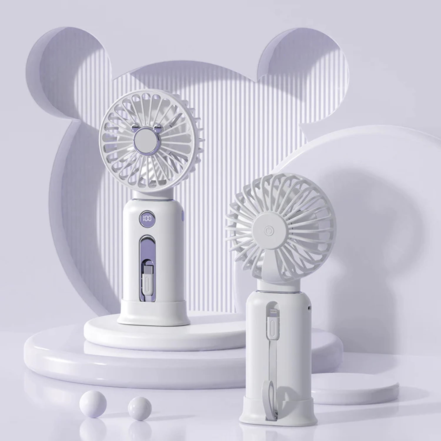 2-in-1 Handheld Fan Fast Charging Power Supply Portable Handheld Small ...