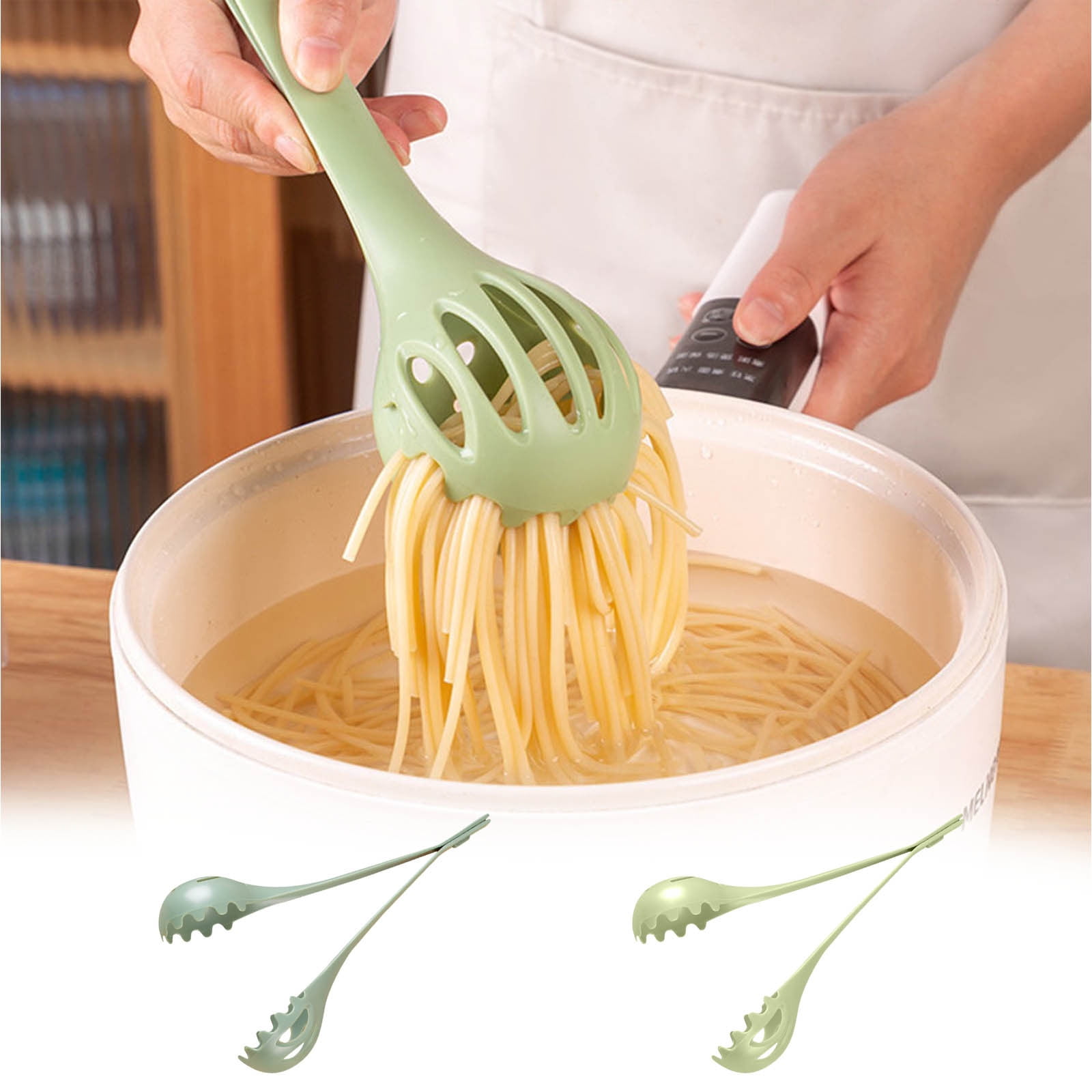 2-in-1 Handheld Food Tongs, Multi-Functional Egg Beater and Noodle Clip ...