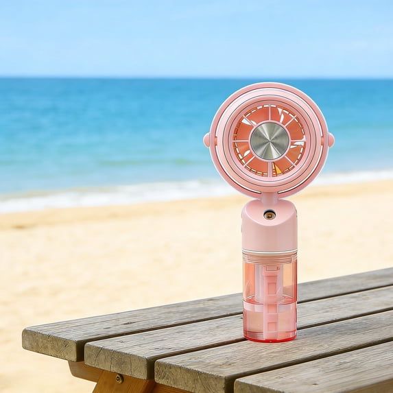 2 in 1 Handheld Misting Fan, Rechargeable with Adjustable Angle ...