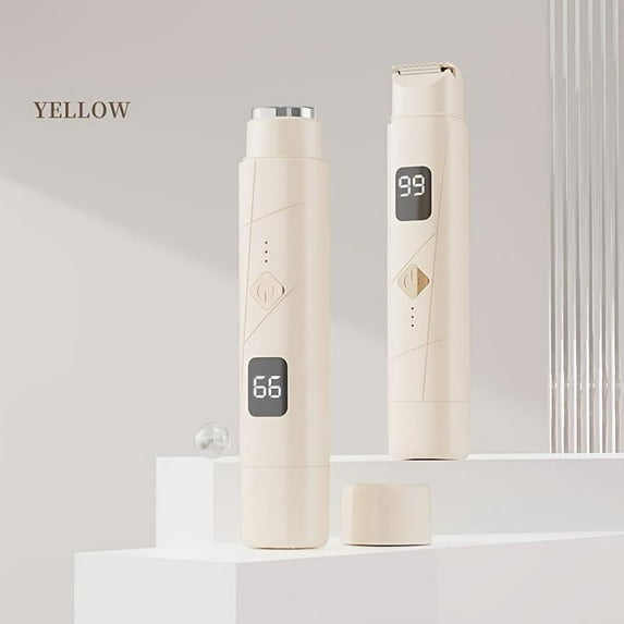 【2-in-1 Head Design | Waterproof & Painless】Rechargeable Body Hair Trimmer for Women - Bikini ...