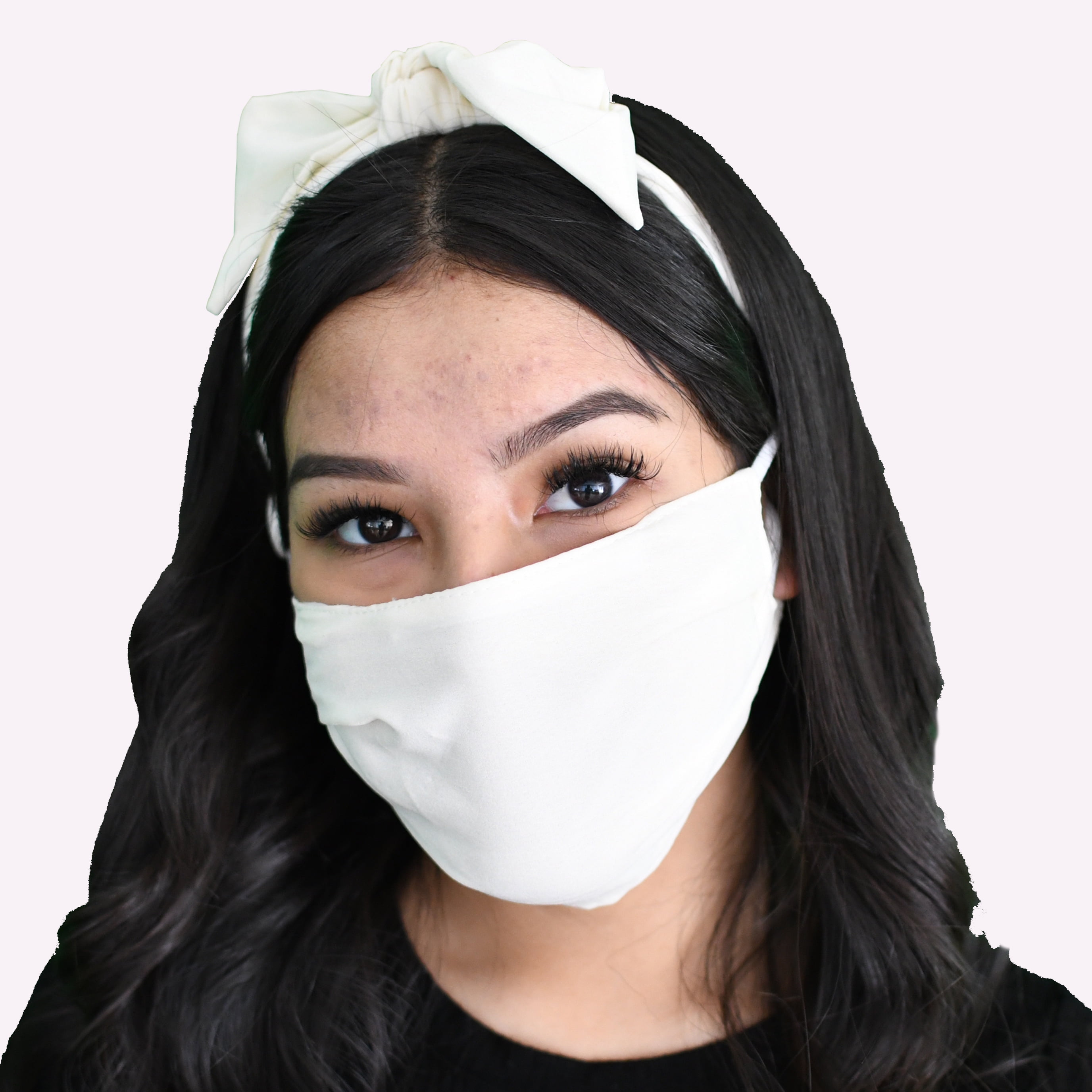2 in 1 Headband + Mask Reusable Face Covering 2-Layer Womens Hairband ...