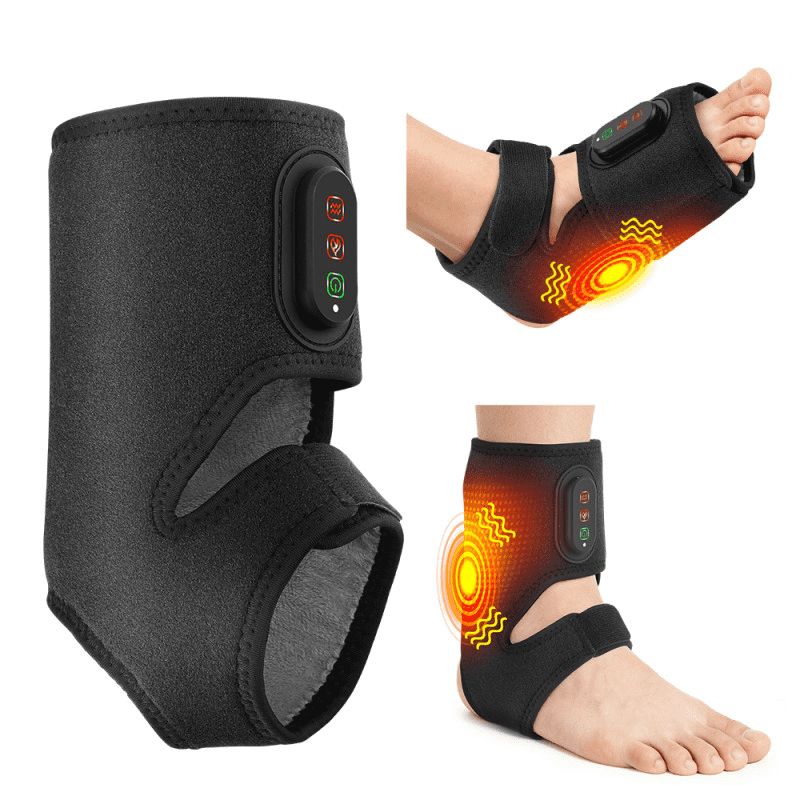 2-in-1 Heel Ankle Heating Pad with Massage, Cordless Foot Massager Wrap ...