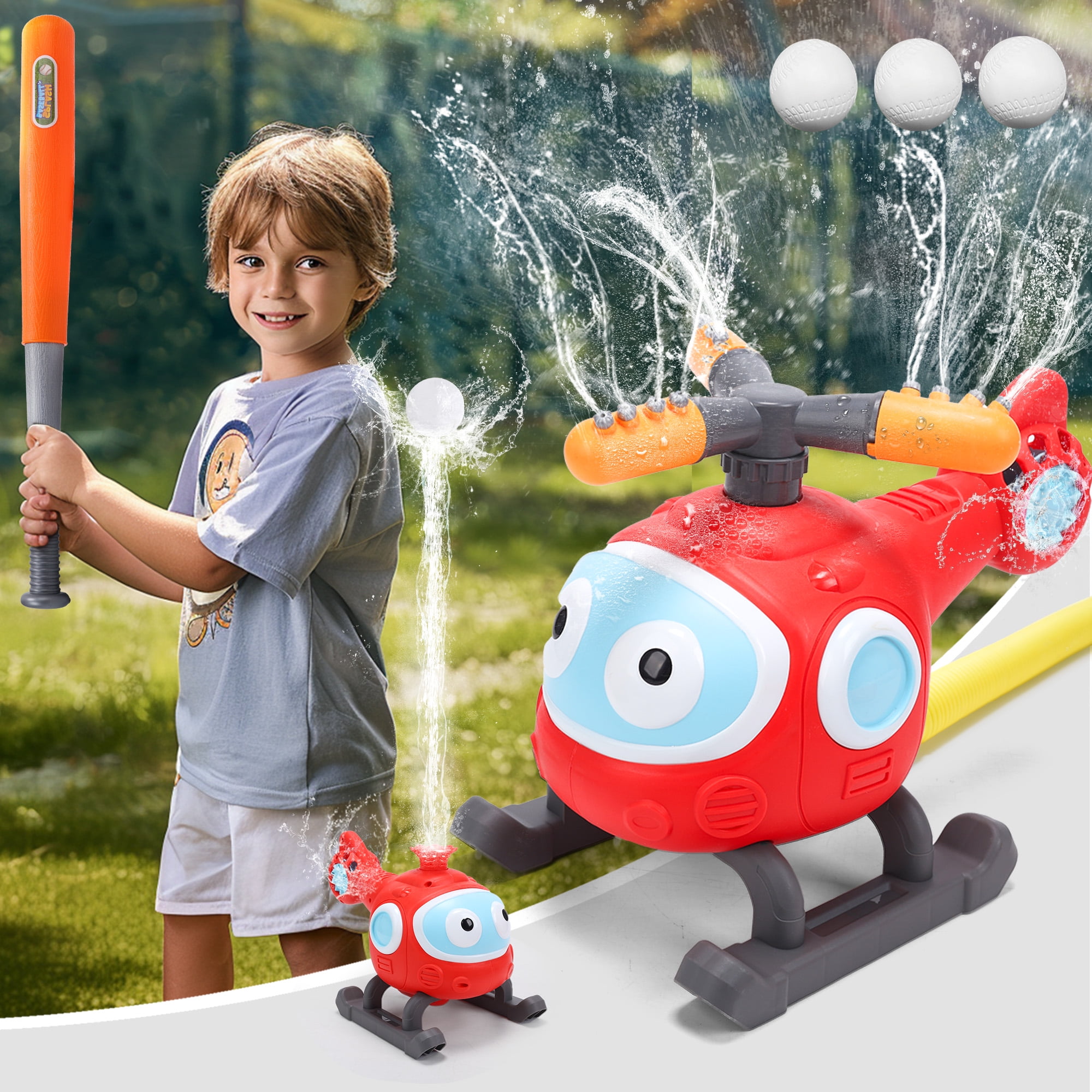 Water Sprinkler Baseball Toy for Kids, 2-in-1 Outdoor Summer Water Toy ...