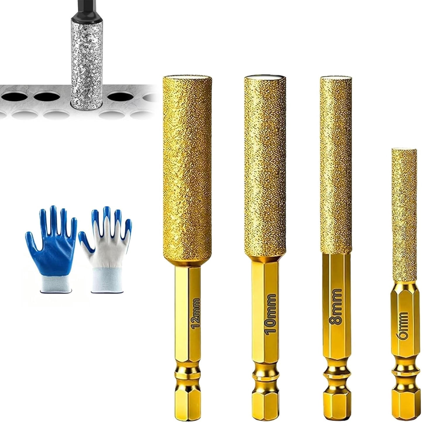 2-in-1 Hexagonal Shank Brazing Dry Drilling Specialized Hole Opener, 6 ...