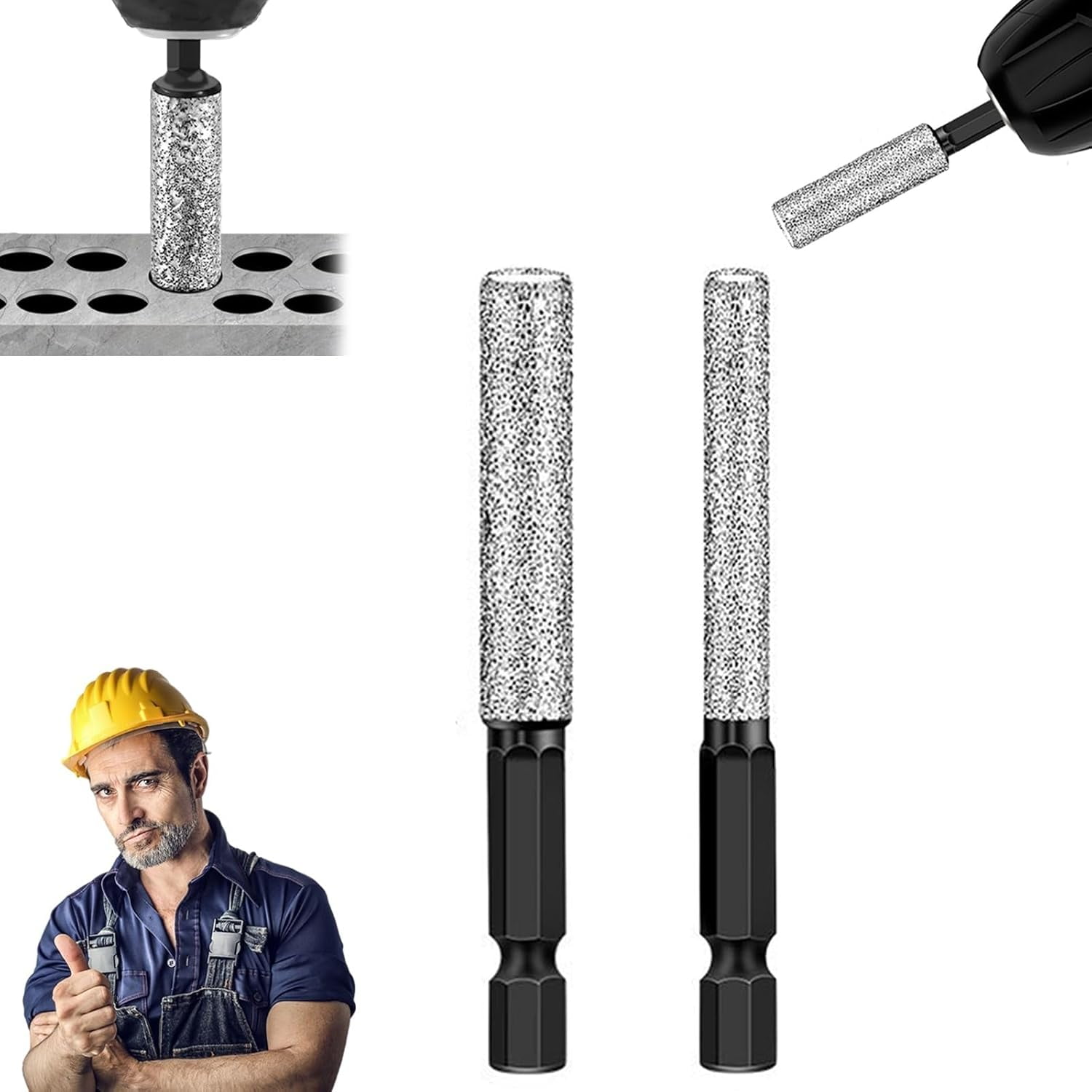 2-in-1 Hexagonal Shank Brazing Dry Drilling Specialized Hole Opener, Hexagonal Shank Dry ...