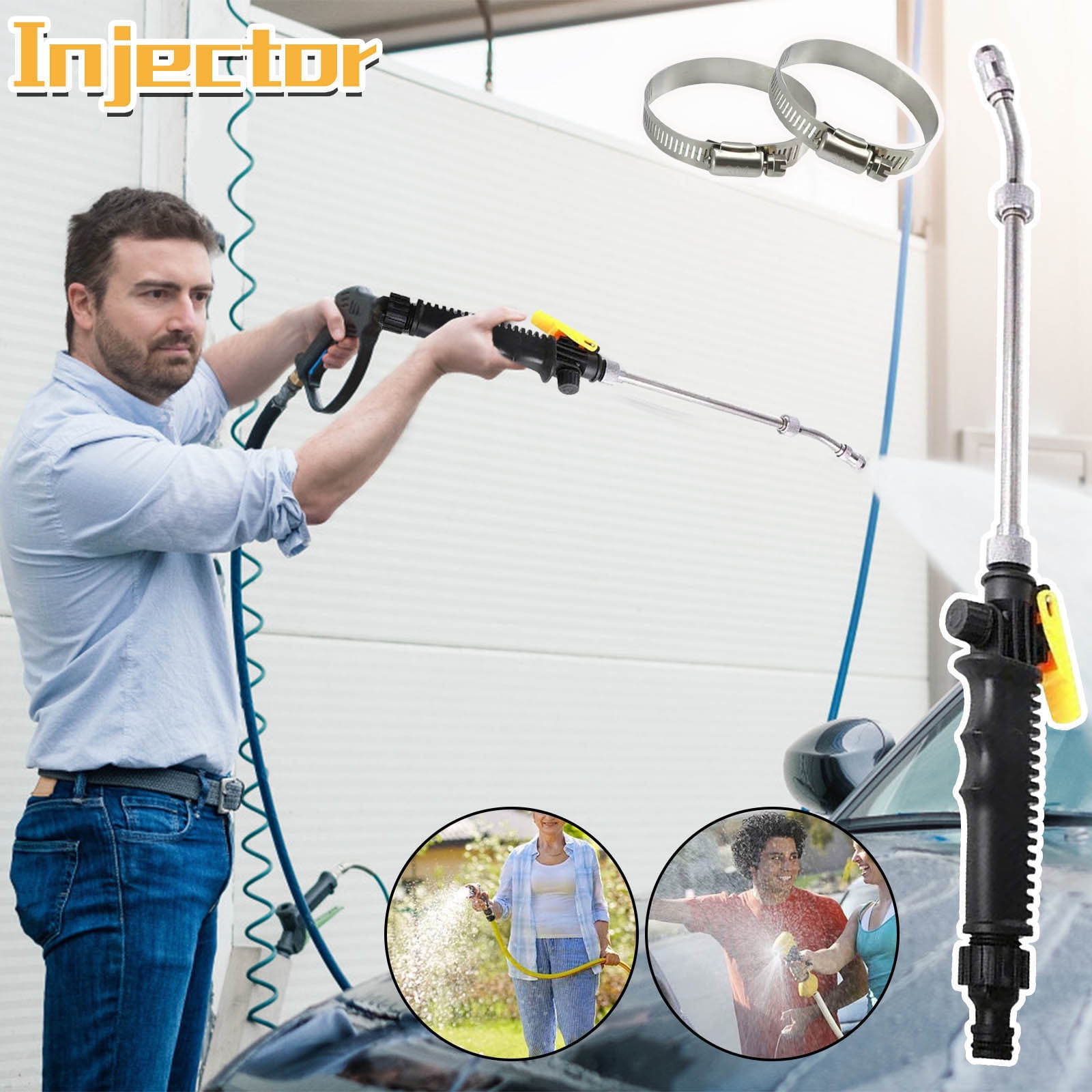 2-in-1 High Pressure Washer Wand | Metal Power Water Spray Nozzle for ...