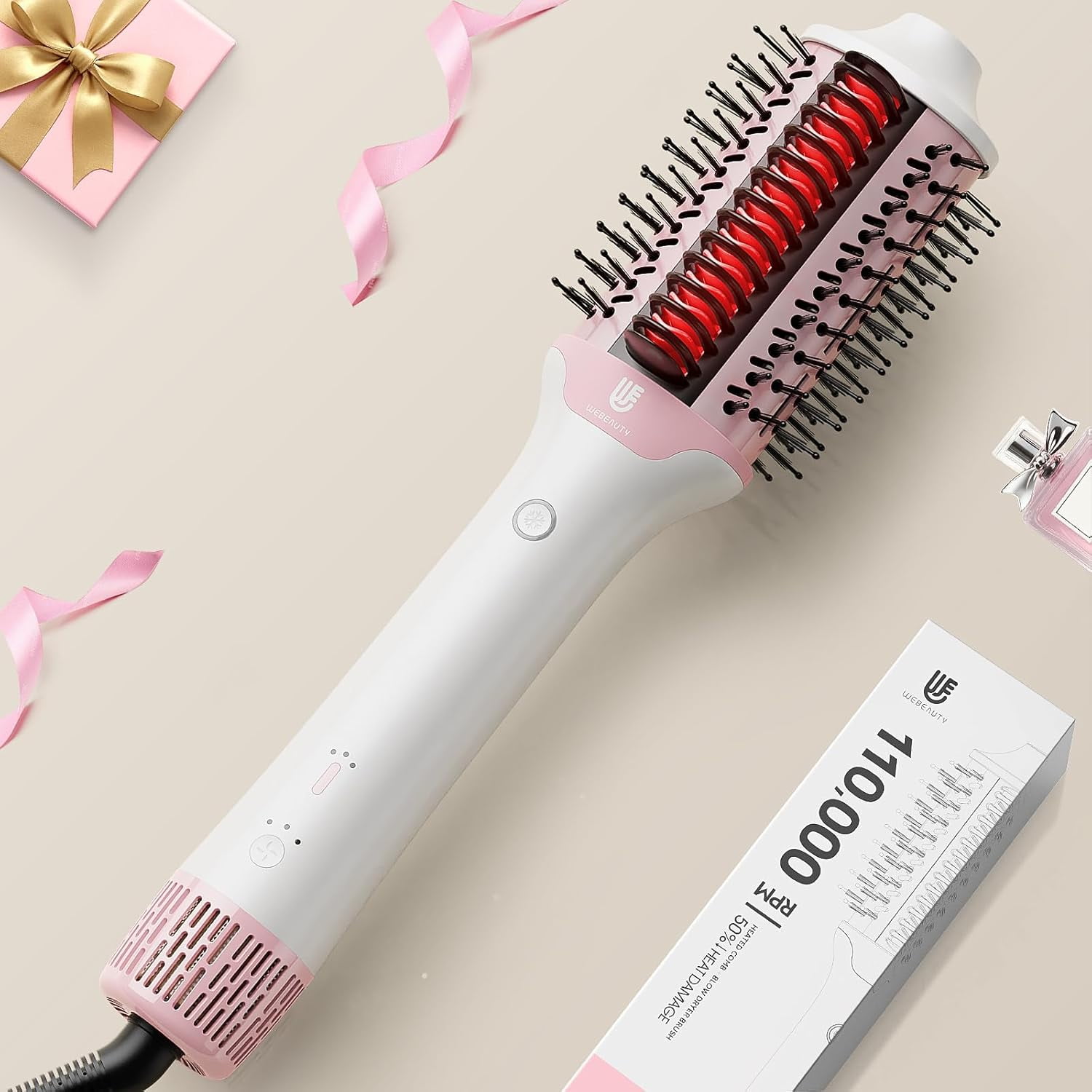 2-in-1 High-Speed Hair Dryer & Volumizing Brush, 110,000 RPM Motor ...