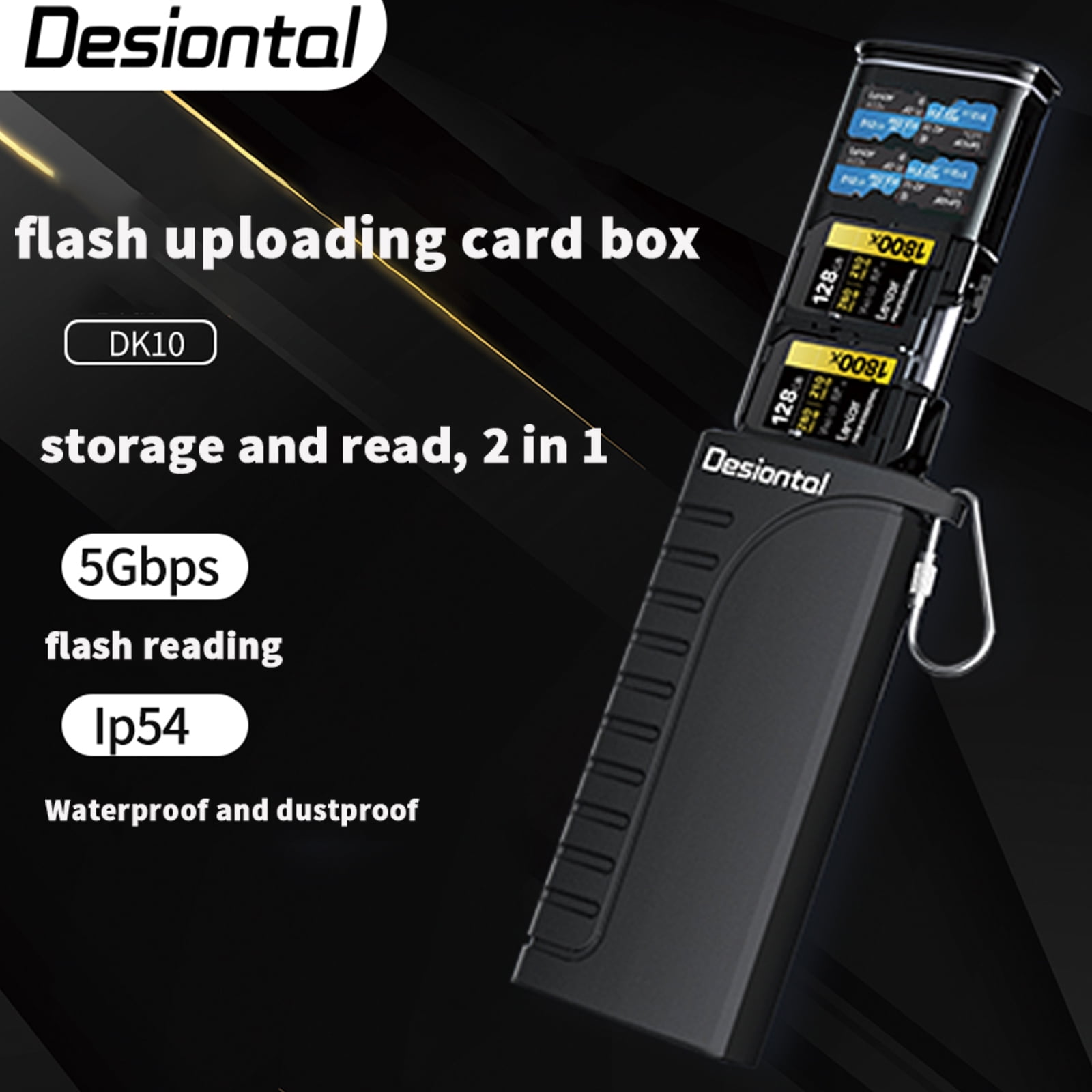 2 in 1 High-Speed Reader Flash Card Box Photo Transmission Storage ...