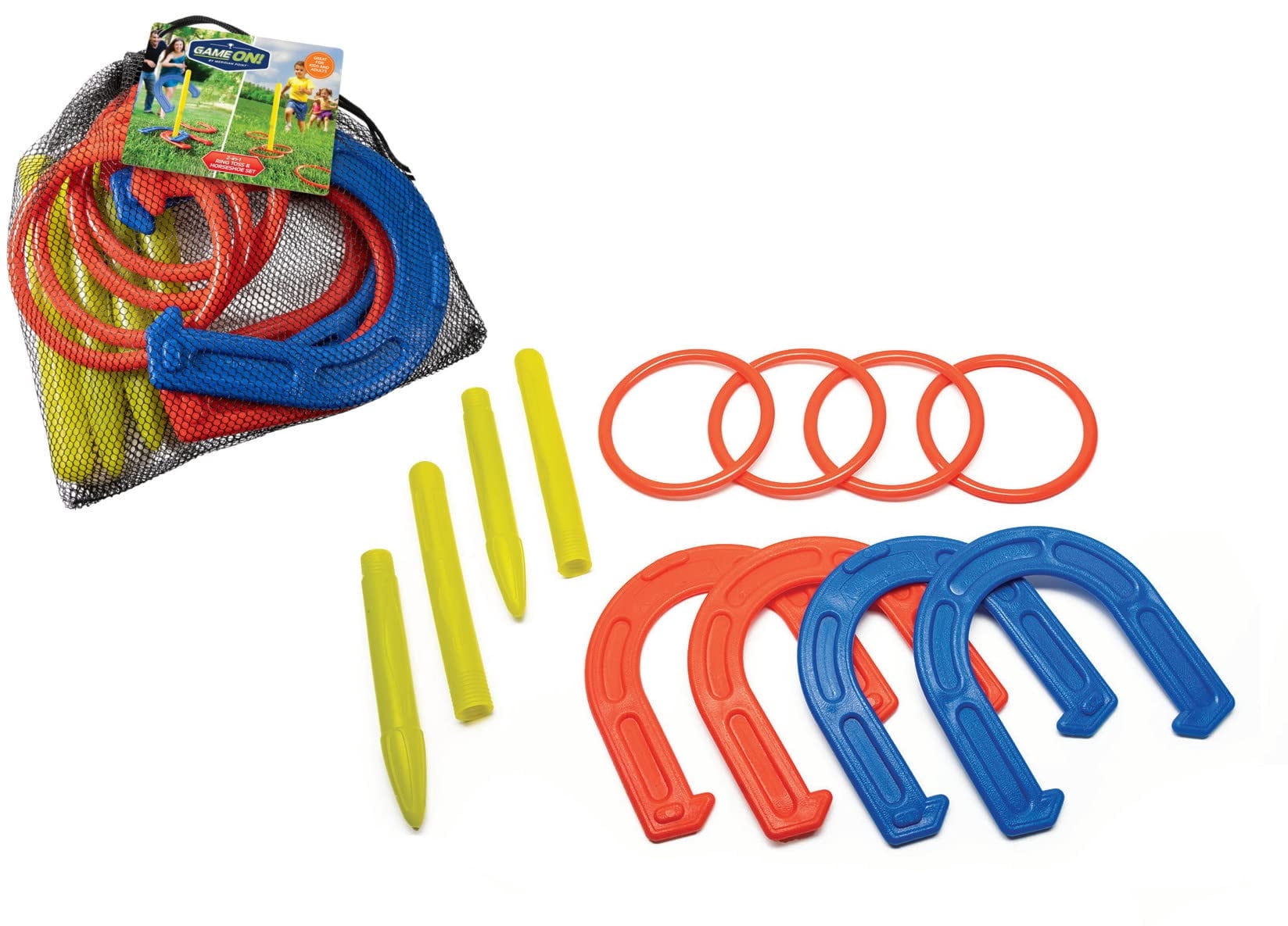 2 in 1 Horseshoe & Ring Toss Game Set Outdoor Game for Family ...