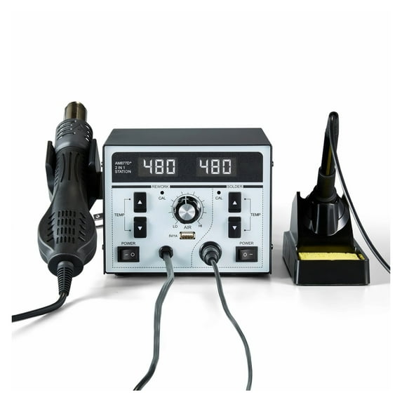 2-in-1 Hot Air Rework Station & Soldering Station 820W, Digital Display ...
