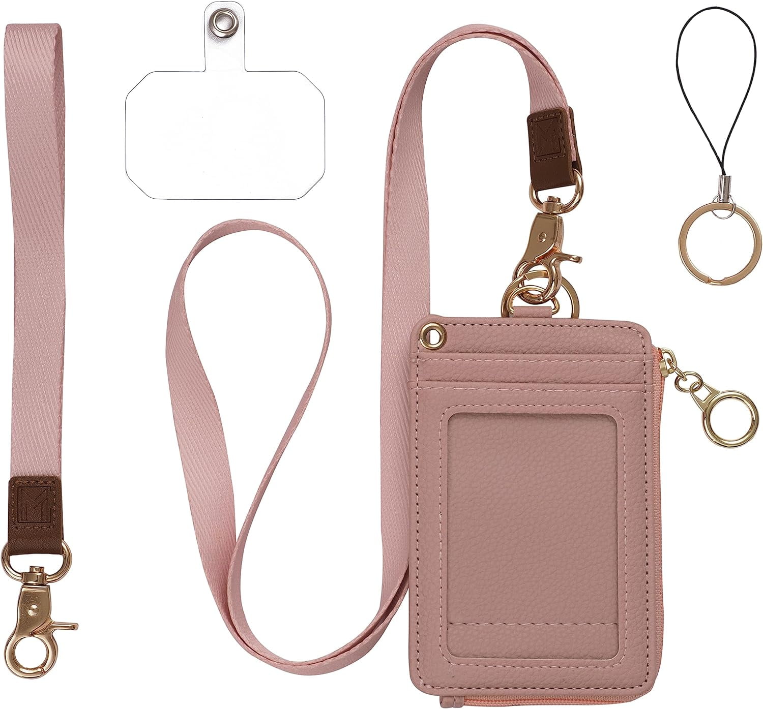 2-in-1 ID Badge Holder with Lanyard - Multi-Use Lanyard Keychain Wallet ...