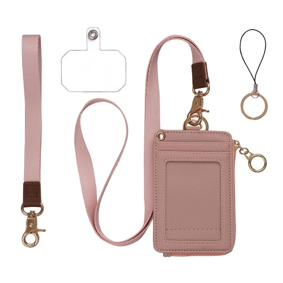 2-in-1 ID Badge Holder & Lanyard Wallet - Womens Small Wallet with ...