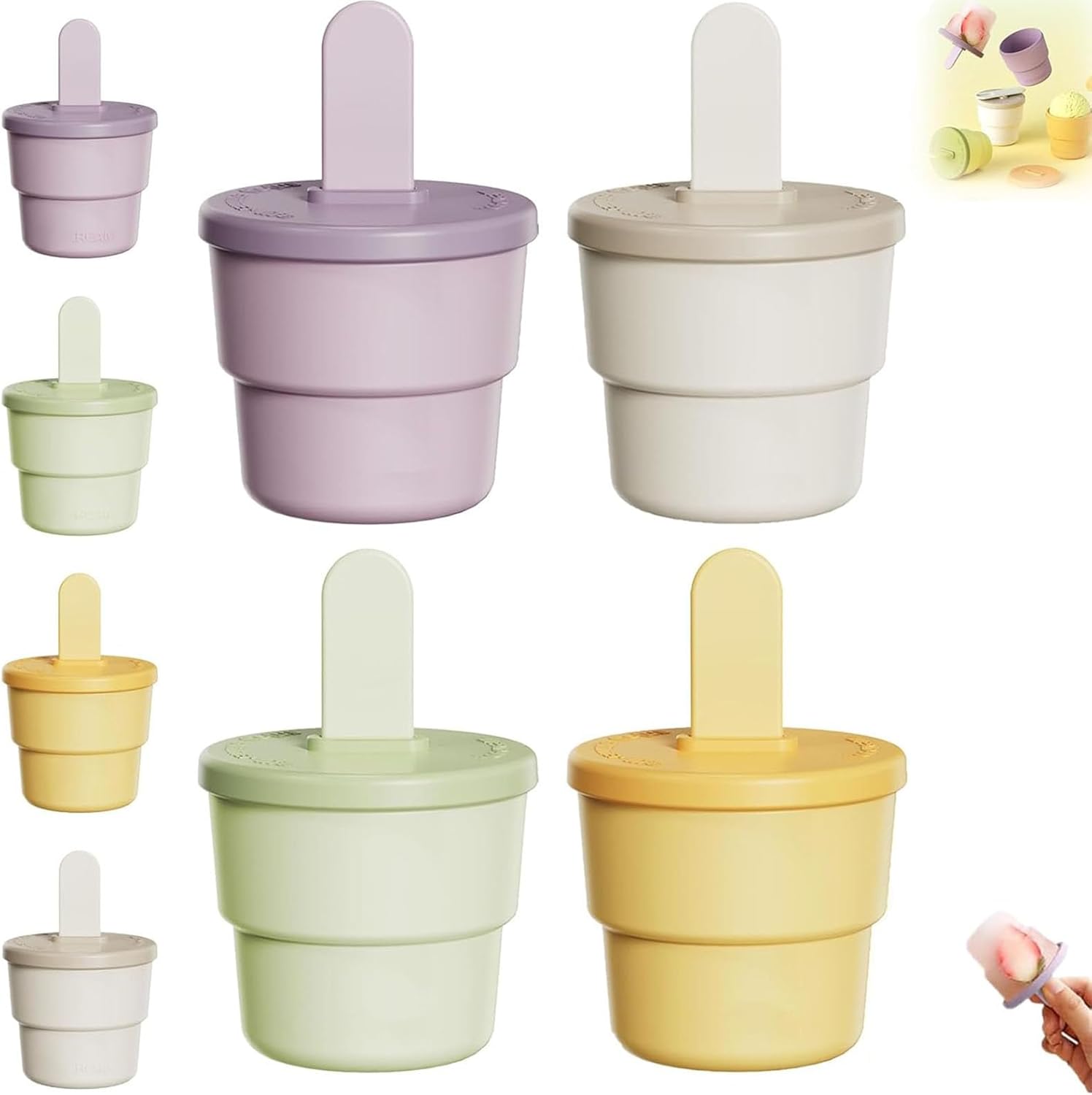 2 in 1 Ice Cream Containers for Homemade Ice Cream, Storage Set for ...