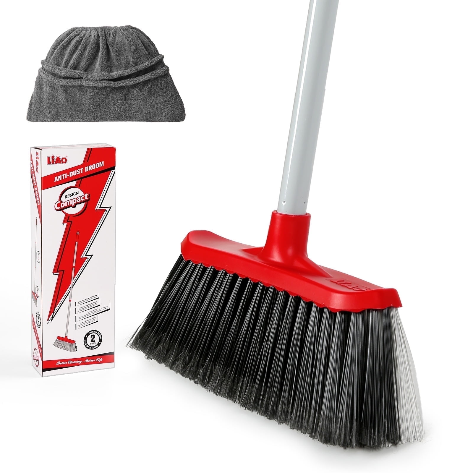 2 in 1 Indoor Soft Broom for House Cleaning with Adjustable Handle ...