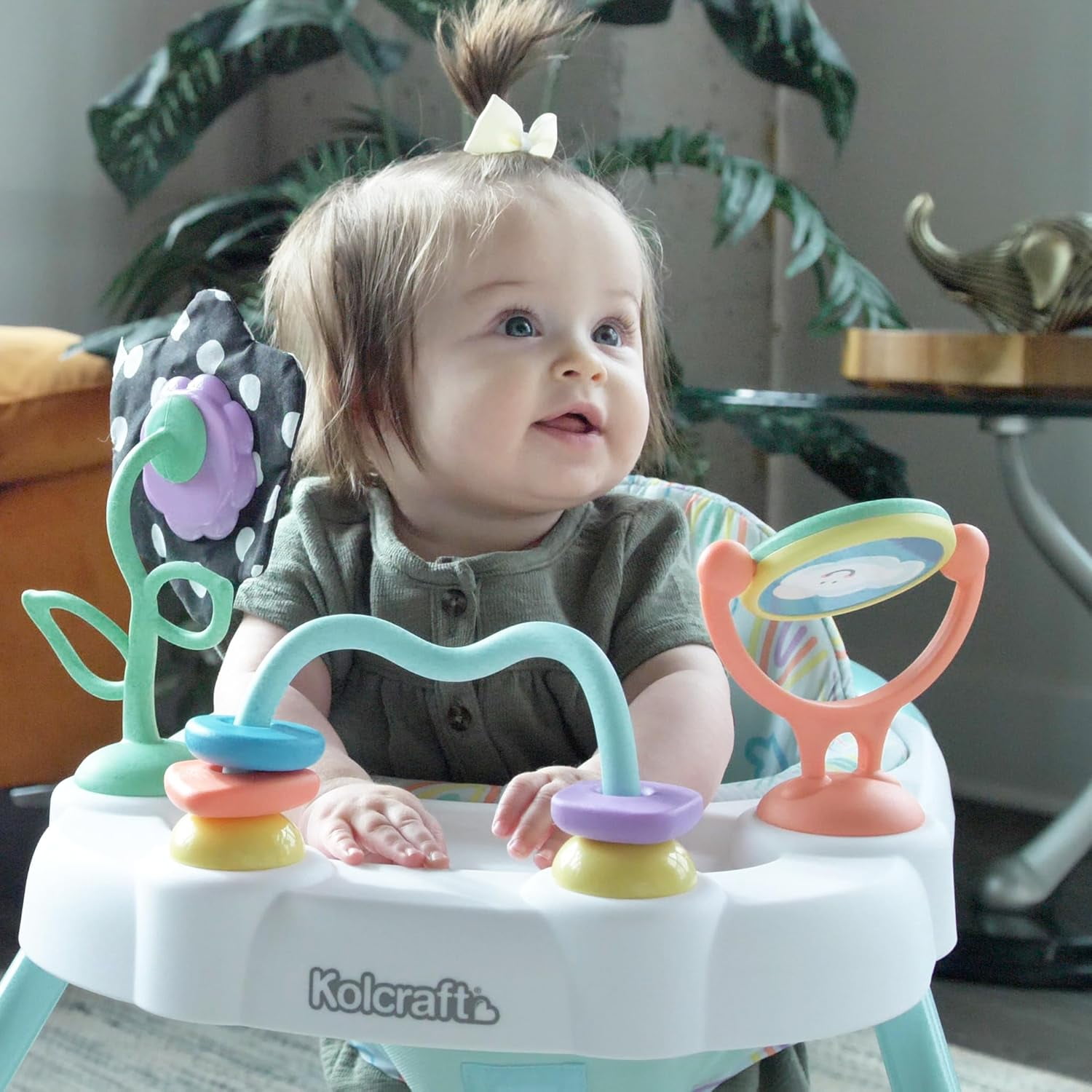 2-in-1 Infant Push Walker with Wheels, Seated or Walk-Behind Design ...