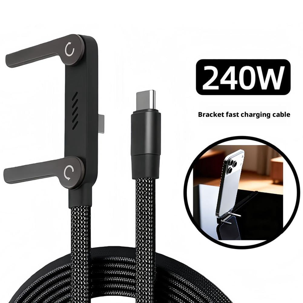 2-in-1 Invisible Holder Charger Cable 240W Fast Charging Cord with ...