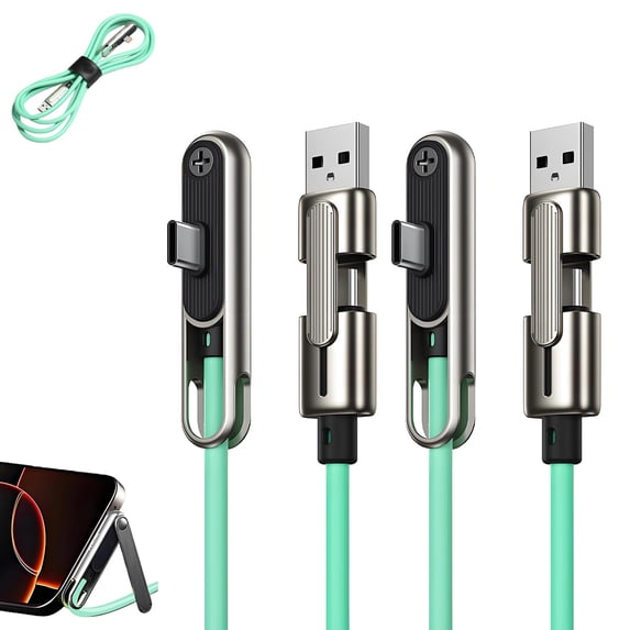 2-in-1 Invisible Holder Charger Cable with Stand, USB-A/USB-C to Type-C ...