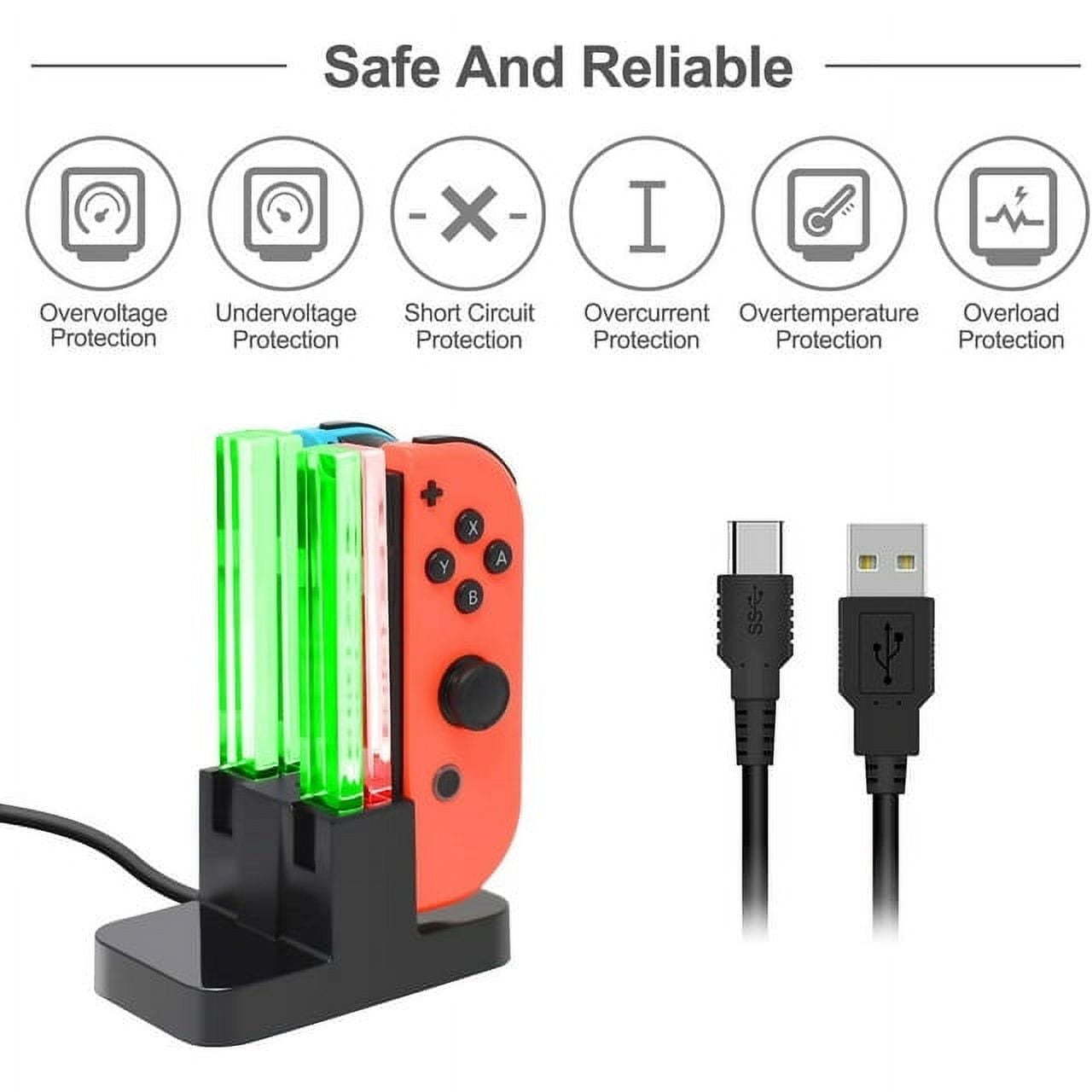2 in 1 Joy-Con Charger Station for Switch, Charging For Switch Joy-Con ...