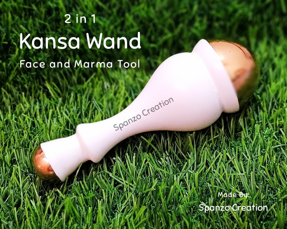 2-in-1 Kansa Wand Massager Dual-Head Ayurvedic Tool for Face and Body Massage, Skin Rejuvenation ...
