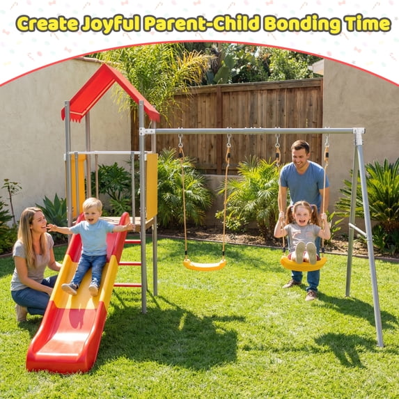 2-in-1 Kids Climbing Slide Ages 3-8, 76.4-Inch Smooth Slide Track, Anti ...