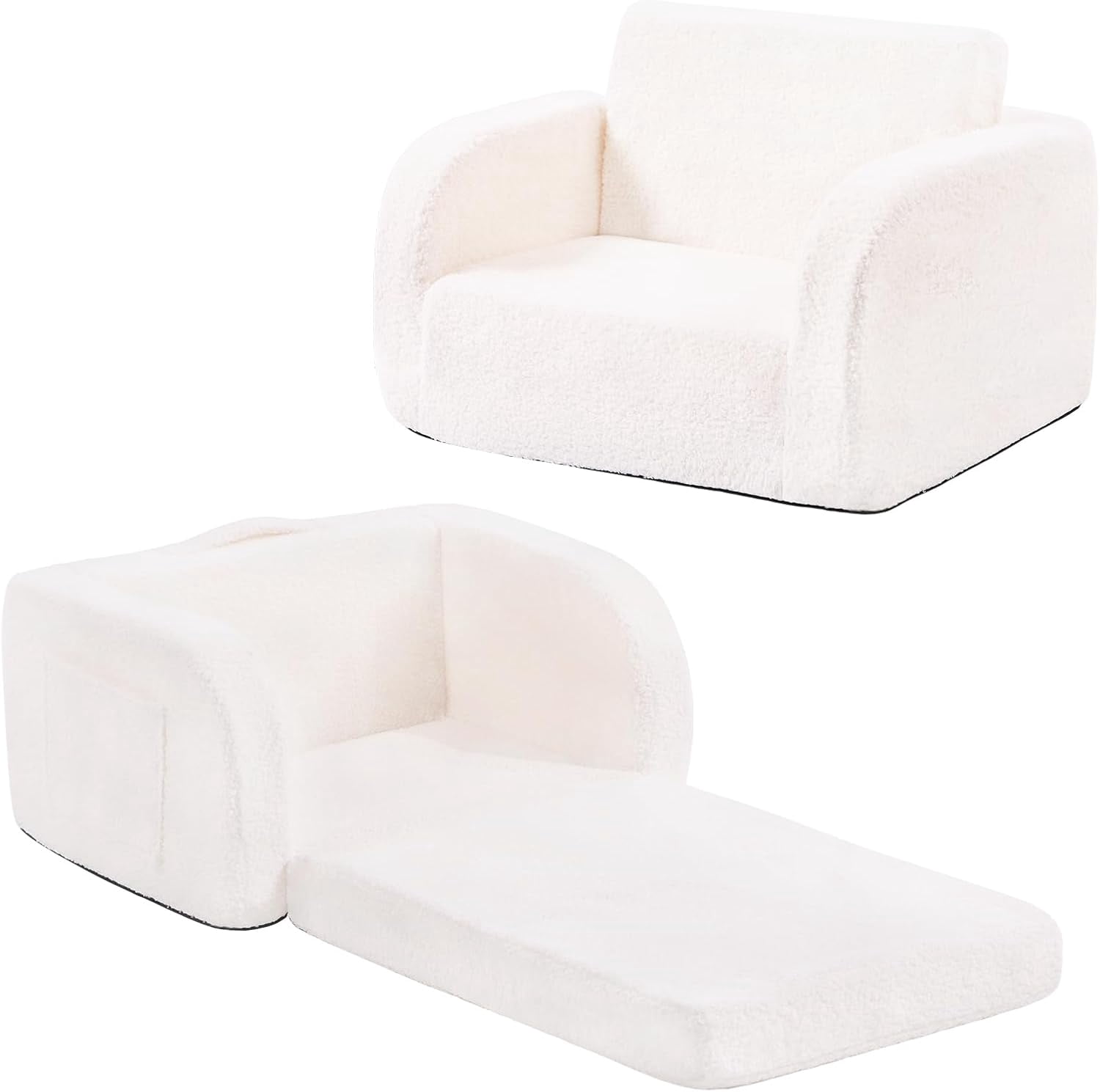 2-in-1 Kids Sofa Chair, Convertible Toddler Chair, Baby Sofa To Lounger ...