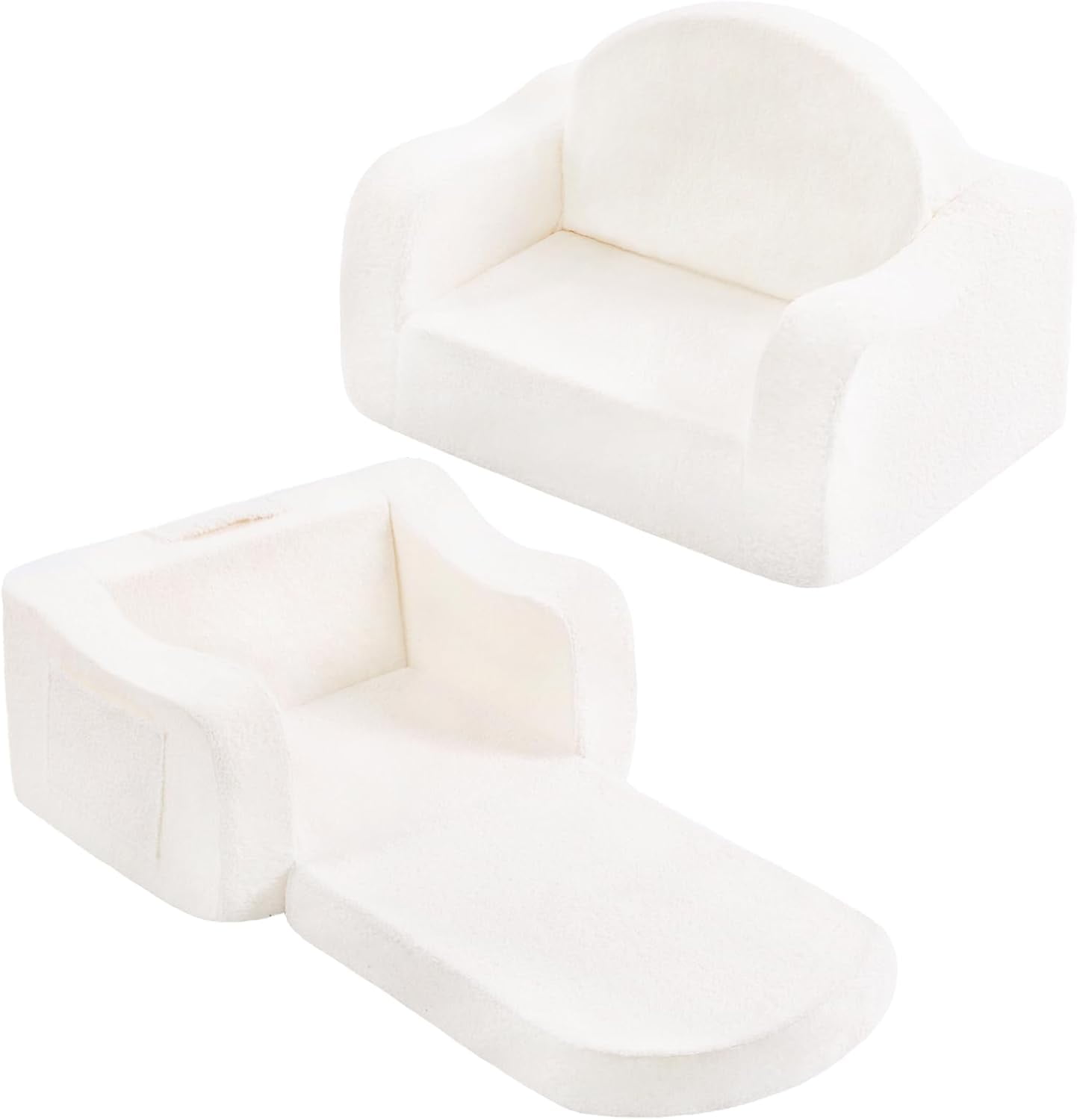2-in-1 Kids Sofa Chair, Convertible Toddler Chair Flip Out Children ...