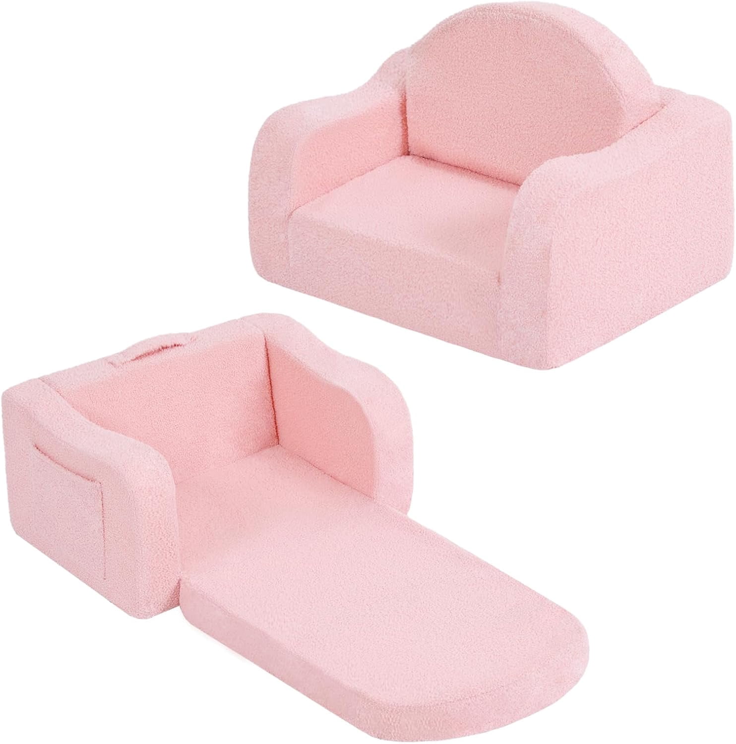 2-in-1 Kids Sofa Chair, Convertible Toddler Chair Flip Out Children ...