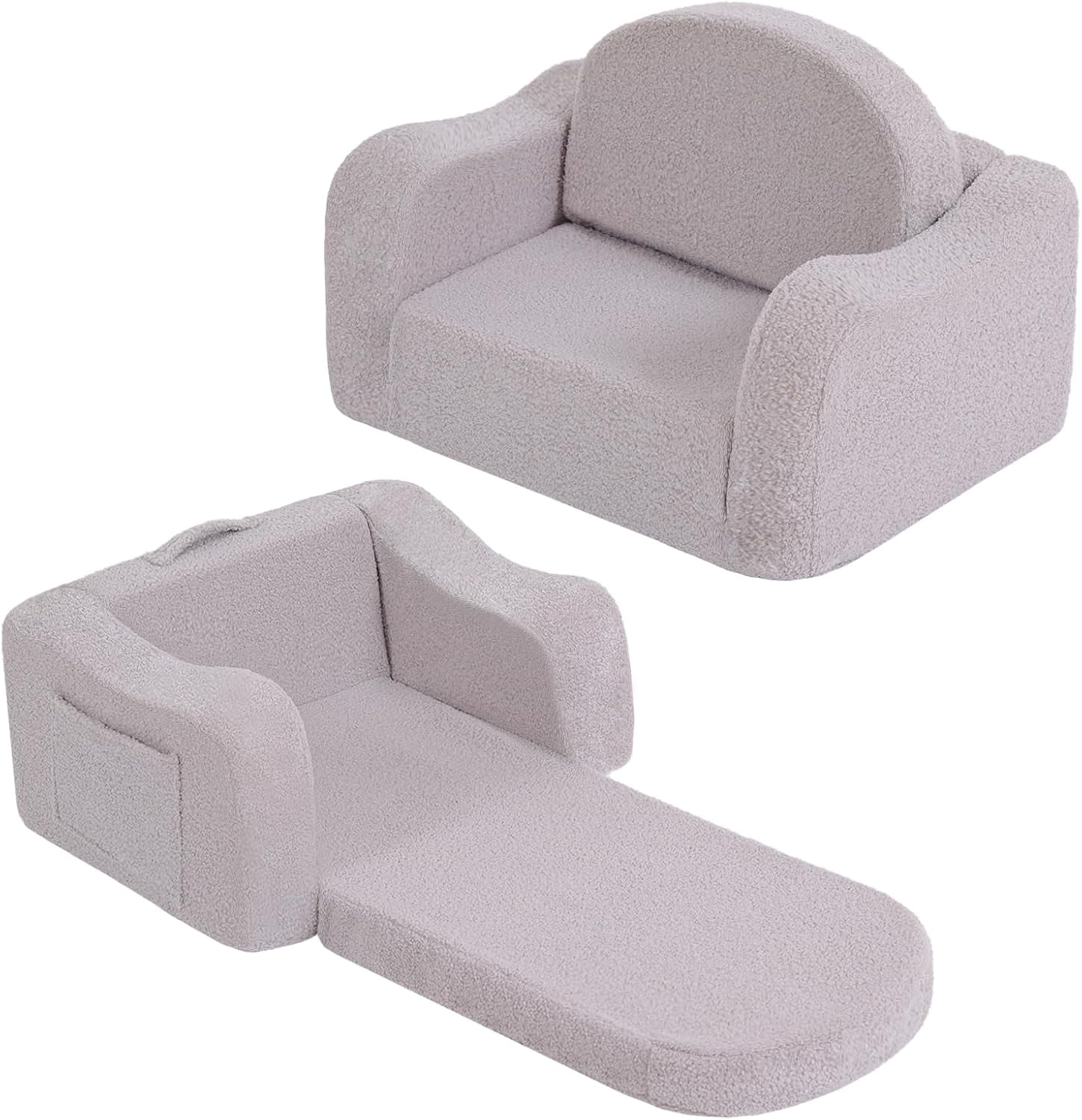 2-in-1 Kids Sofa Chair, Convertible Toddler Chair Flip Out Children ...
