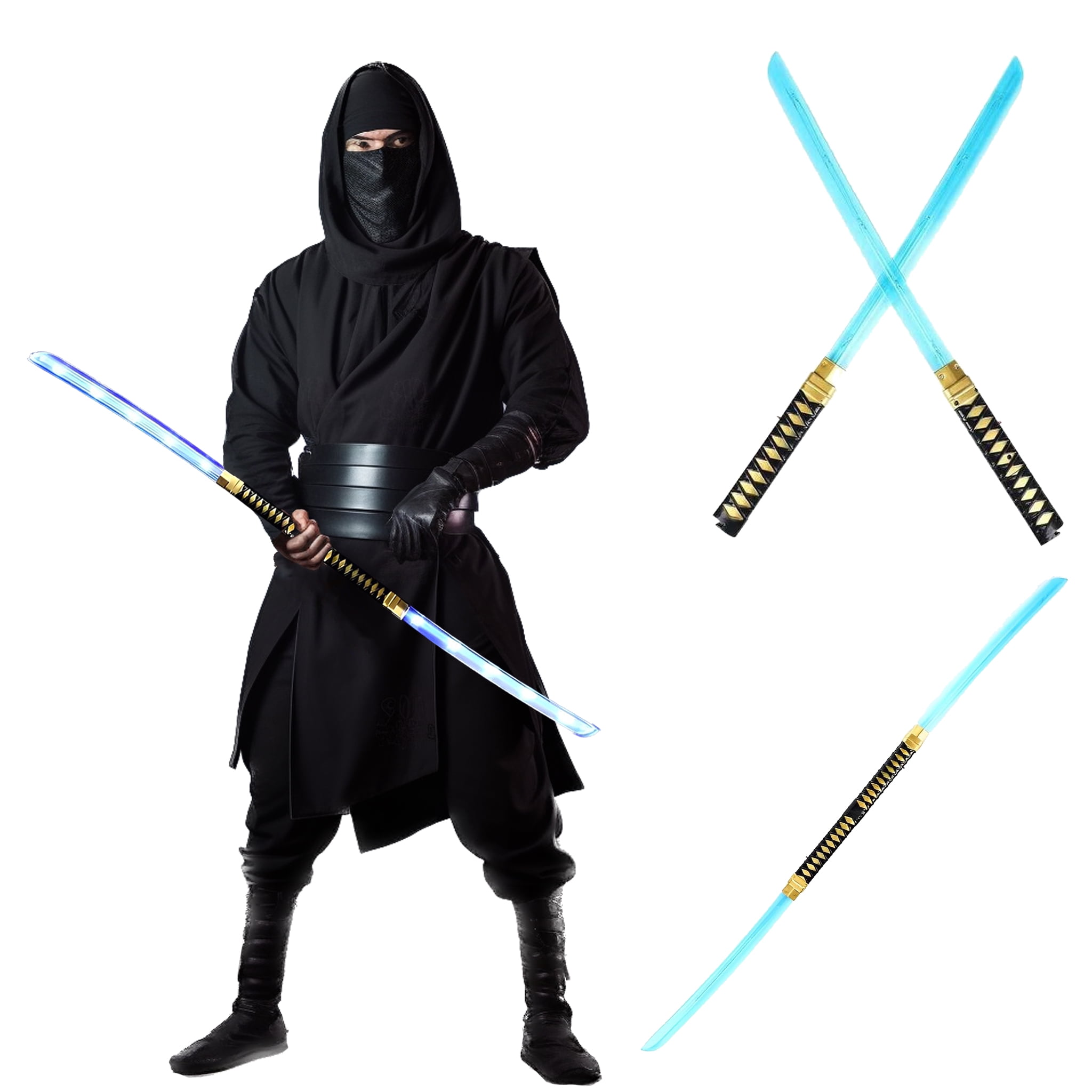 2 in 1 LED Light up Ninja Toy Sword with Motion Sounds Excellent Gift ...