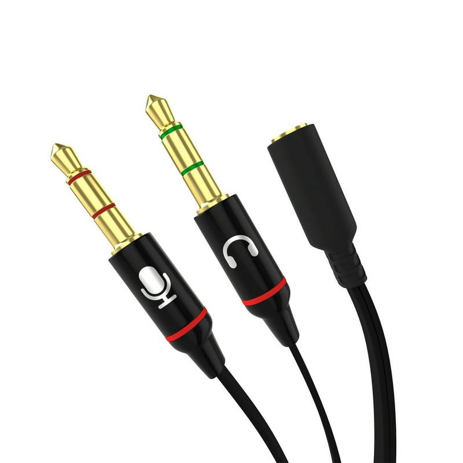 2 in 1 Laptop Headset Adapter for Mobile Phone Microphone Audio with ...