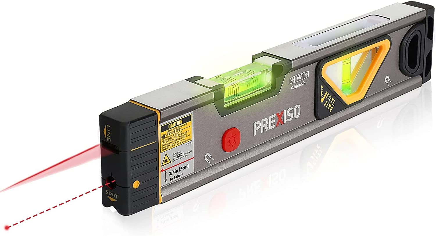 2-in-1 Laser Level 12 in Spirit Level with Light, 100Ft Alignment Point ...