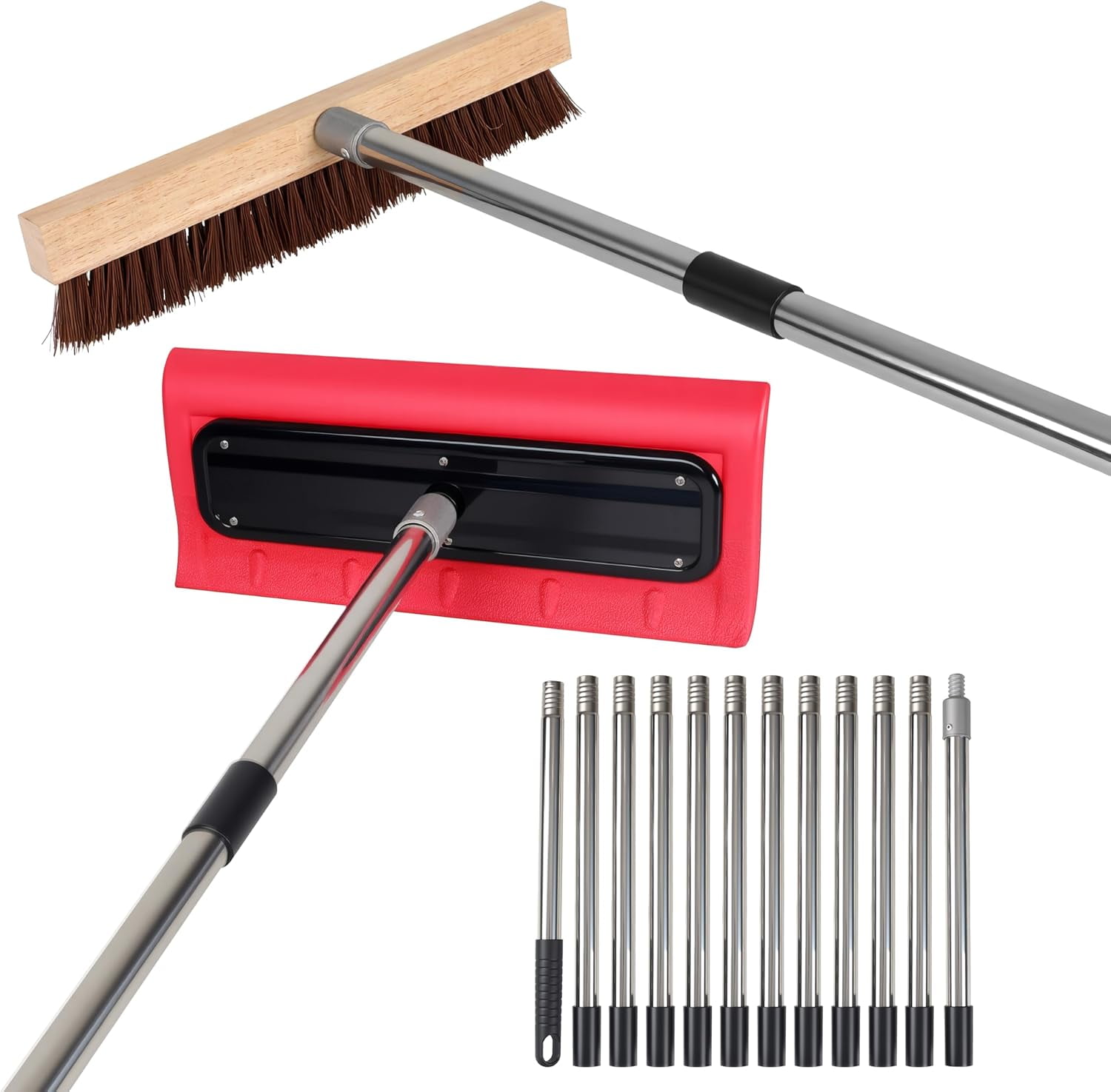 2-in-1 Leaf Roof Brush and Snow Rake, Roof Cleaning Brush & Leaf ...