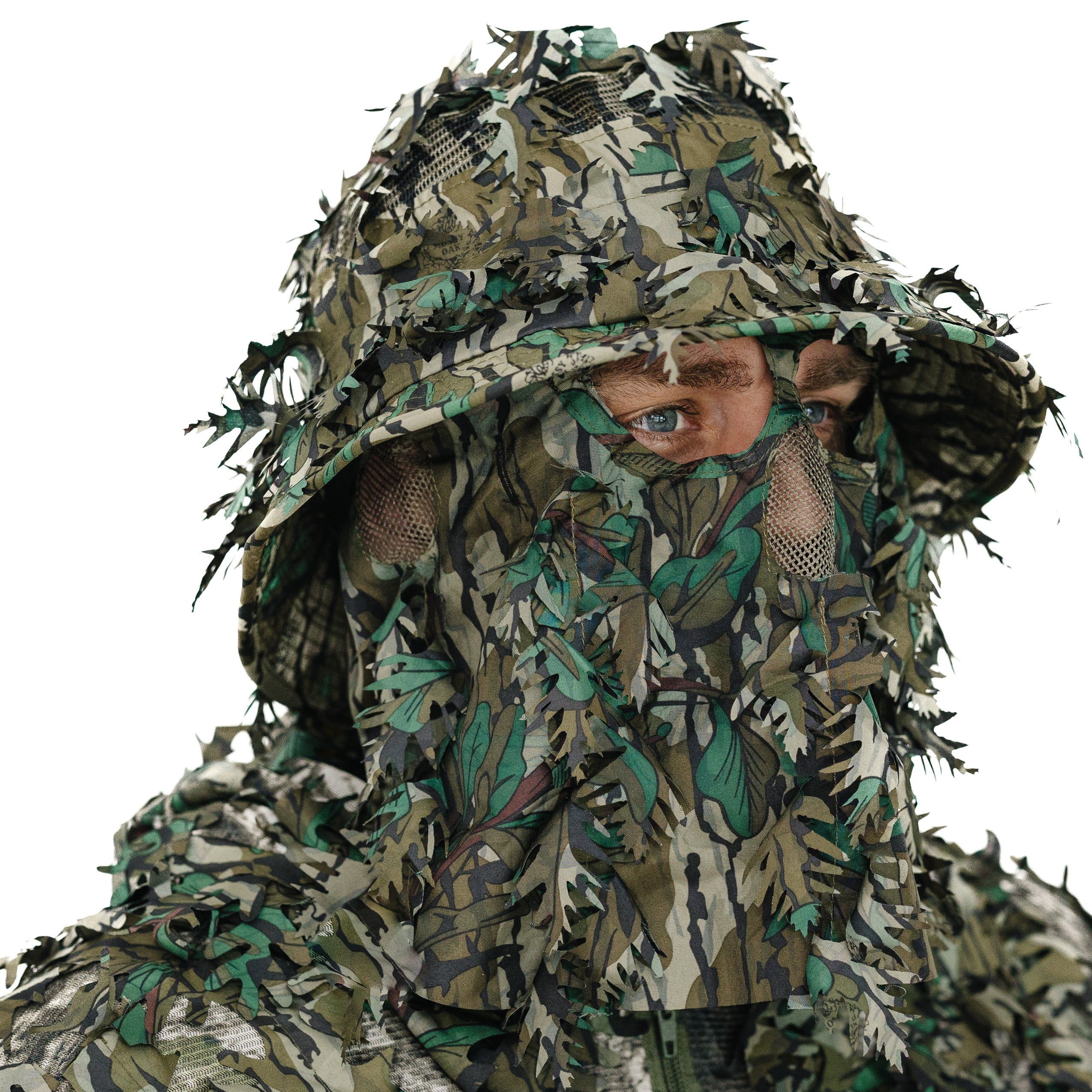Mossy Oak Greenleaf 3D Leafy Camo Boonie Hat with Ghillie Face Mask ...