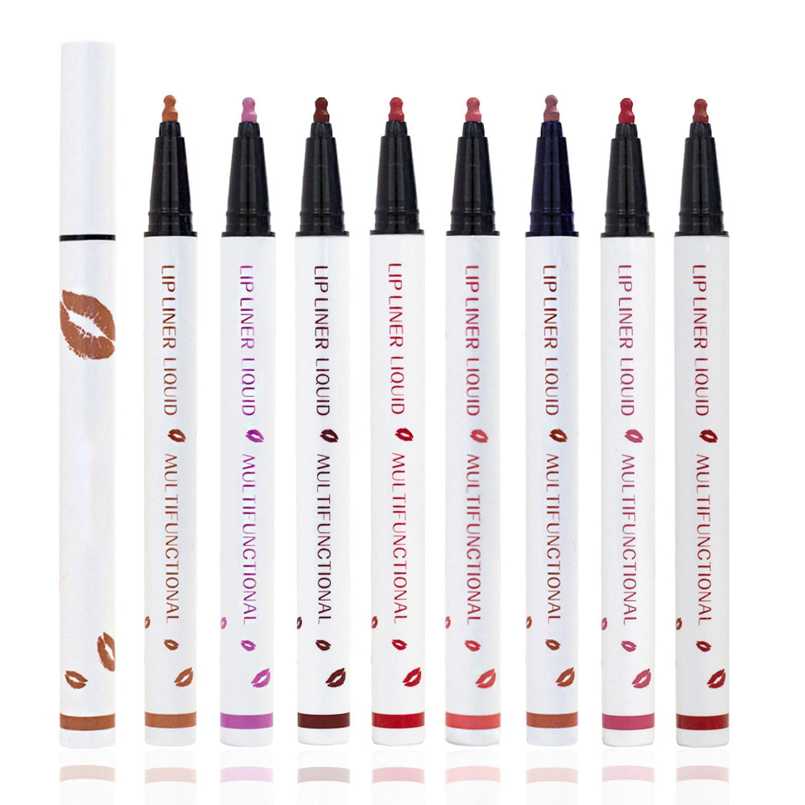 2-in-1 Lip Liner & Liquid Lipstick Set - Long Lasting Waterproof Matte ...