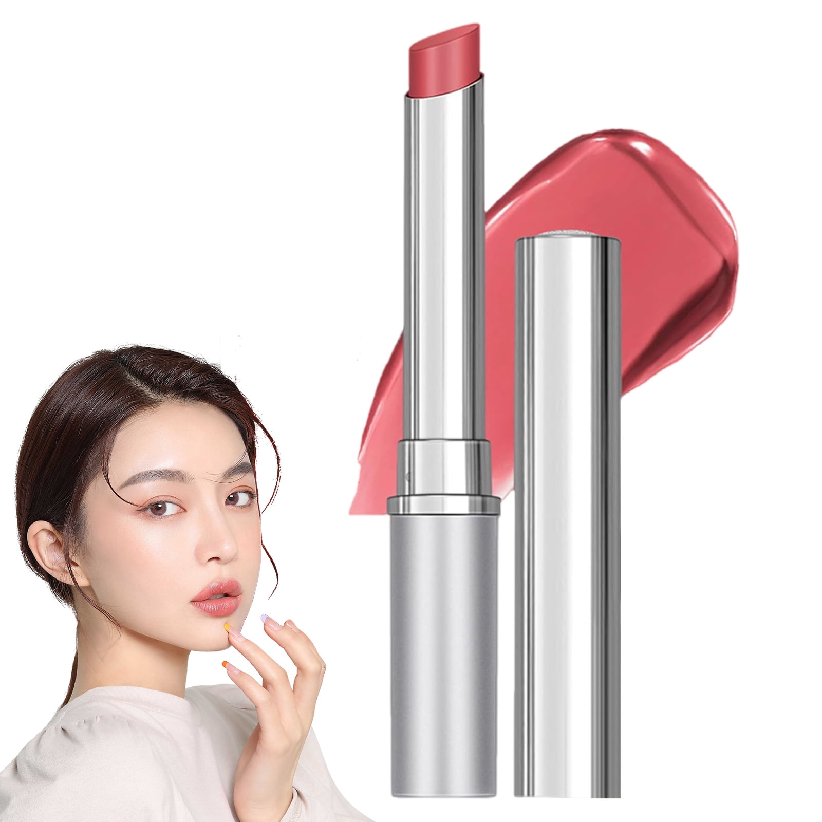 2-in-1 Lipstick Hydrating Sheer Tinted Lip Balm,Long-Lasting Nourishing Lip Care for Dry Lips ...