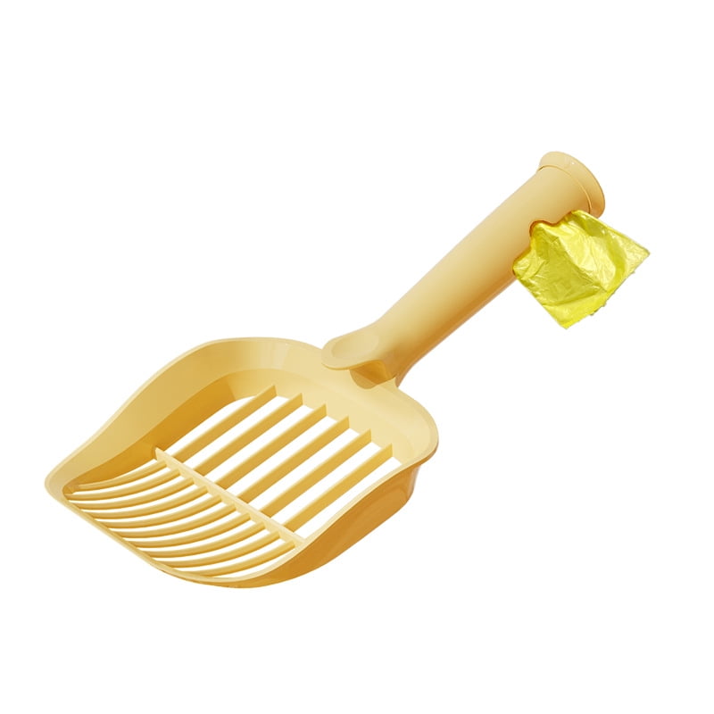 2-in-1 Long-Handle Cat Litter Scoop – Built-in Trash Bag, Sifting ...
