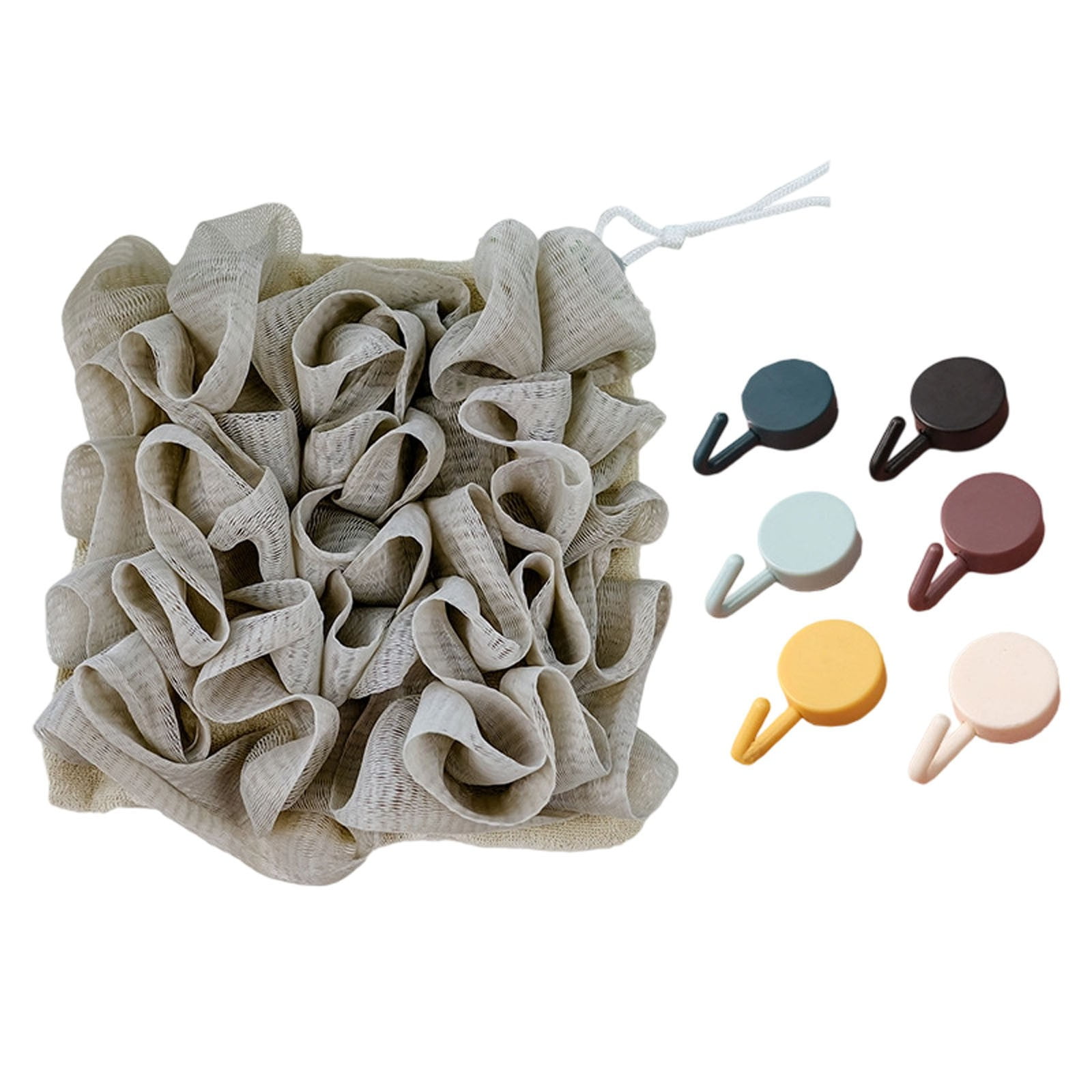 2-in-1 Loofah Washcloth with Soap Holder – Exfoliating Shower Sponge ...