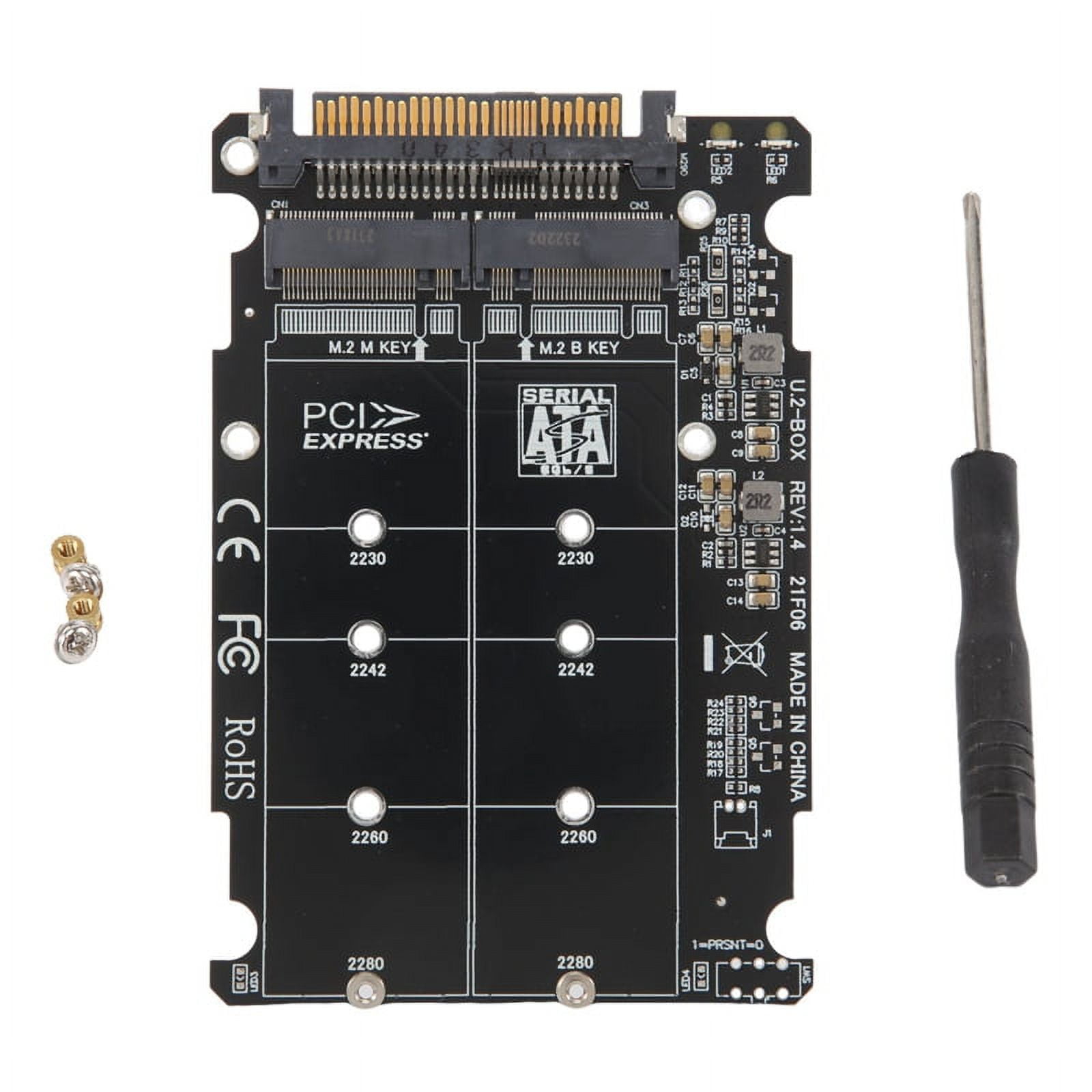 2 in 1 M.2 NVMe SATA U2PCB NVME SSD Key M B to U.2 SFF-8639 Adapter ...