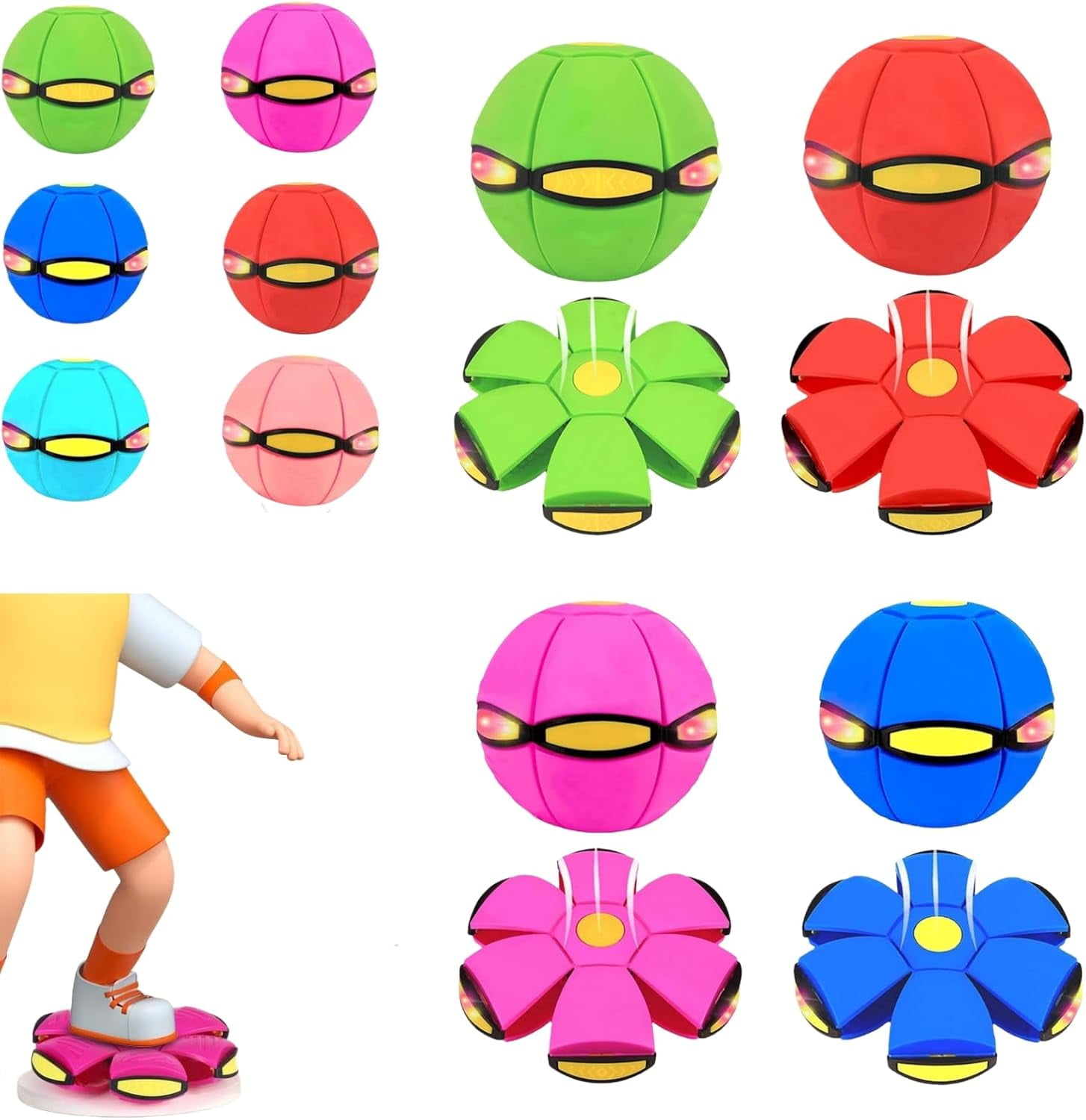 2-in-1 Magic Metaball Bouncing Ball with 6 Lights, Bouncing Ball Magic ...