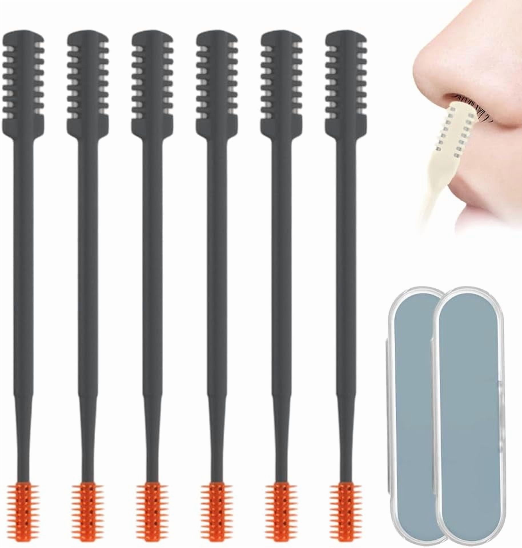 2-in-1 Manual Nose Hair Trimmer with Ear Pick, 360° Rotating Stainless ...