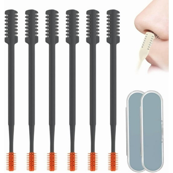 2-in-1 Manual Nose Hair Trimmer with Ear Pick, 360° Rotating Stainless ...