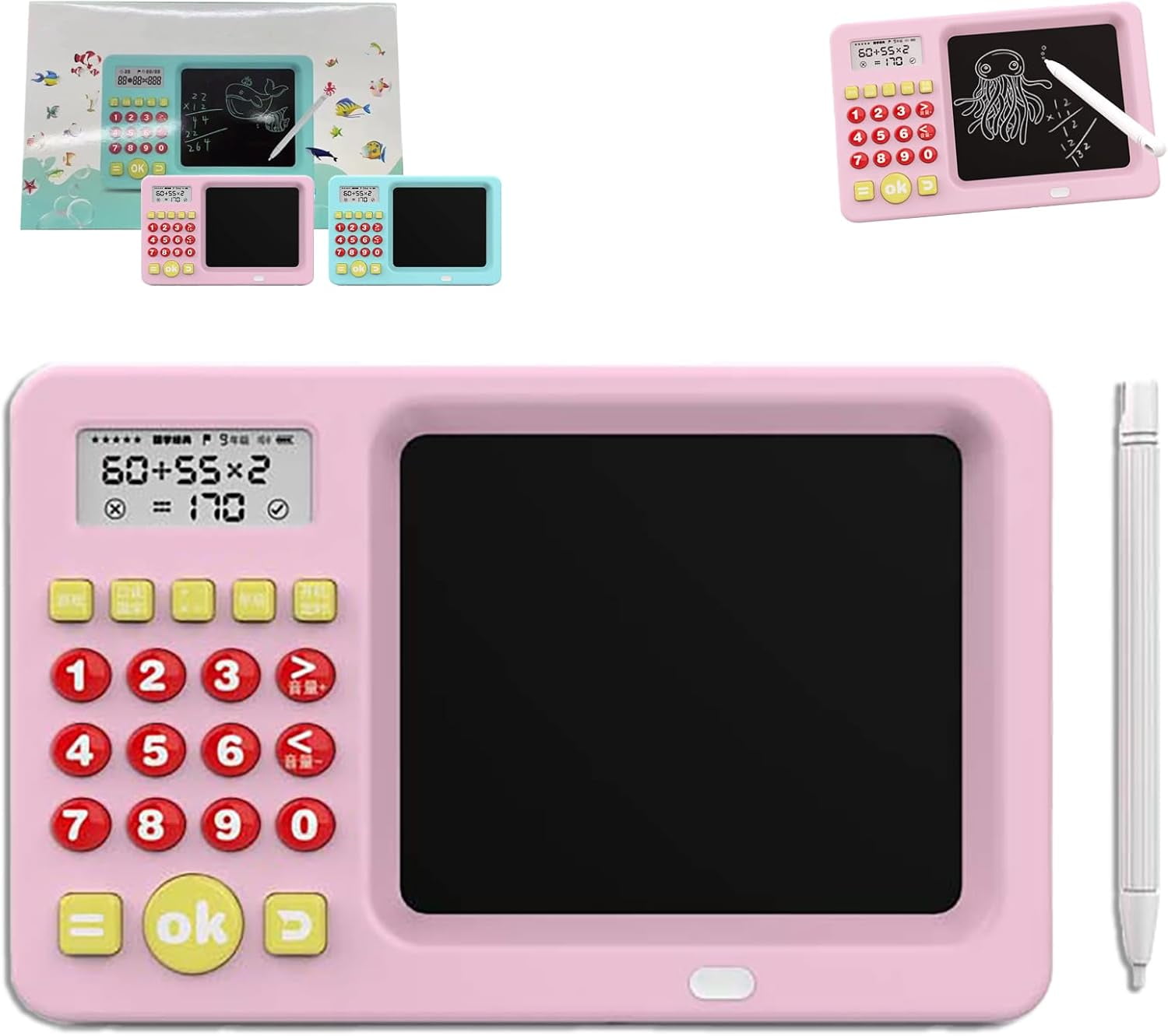2-in-1 Math Learning Handwriting Tablet, Interactive Educational Toy ...